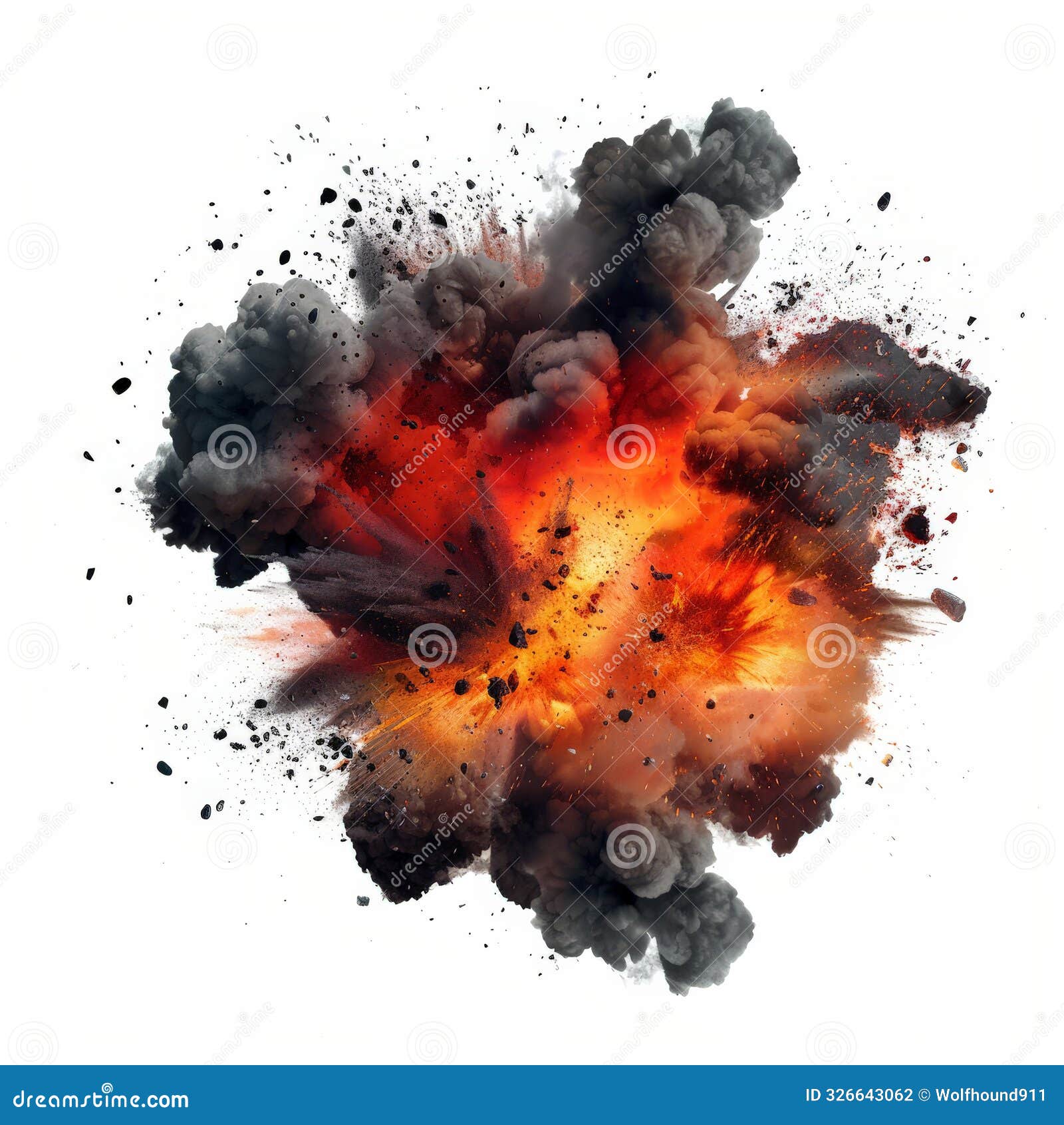 An Explosion with a Burst of Red and Orange Flames Mixed with Dark ...