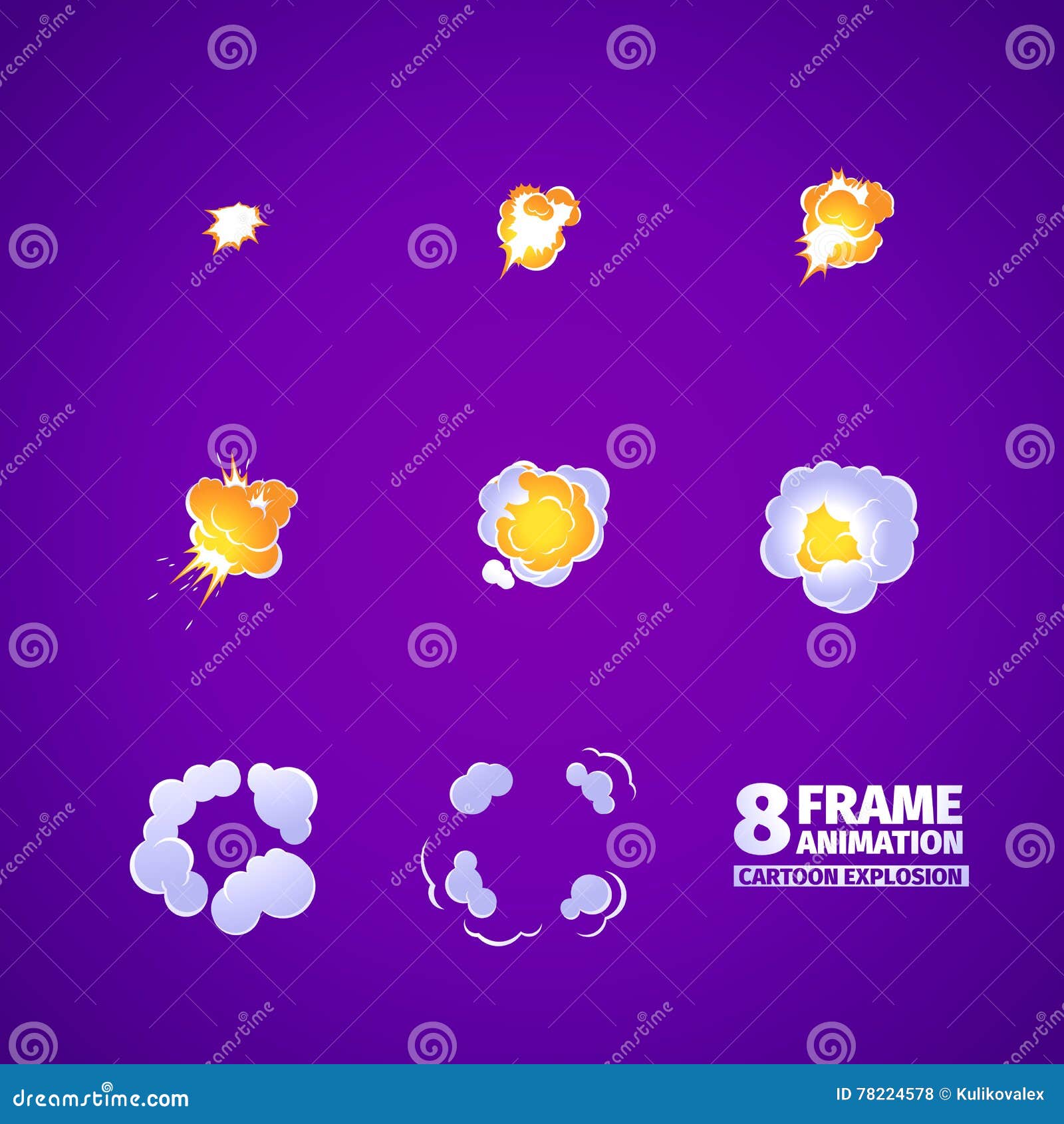 Explosion Cartoon Animation Stock Vector - Illustration of isolated ...