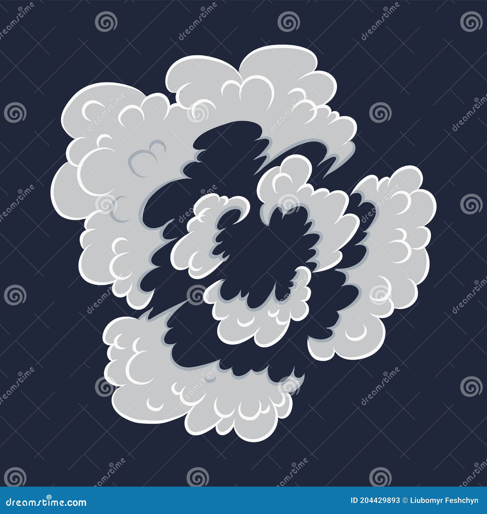 Explosion. Cartoon Bomb Explode Effect with Smoke Effect. Comic Boom ...