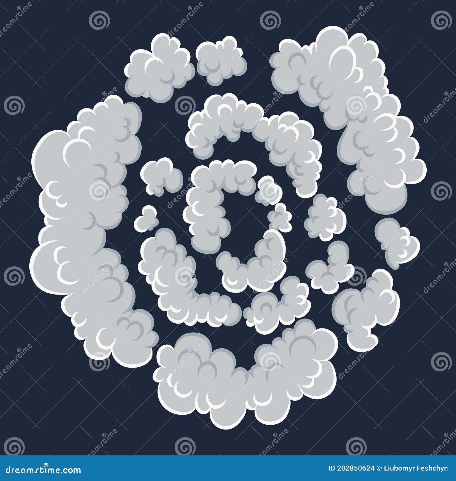 Explosion. Cartoon Bomb Explode Effect with Smoke Effect. Comic Boom ...