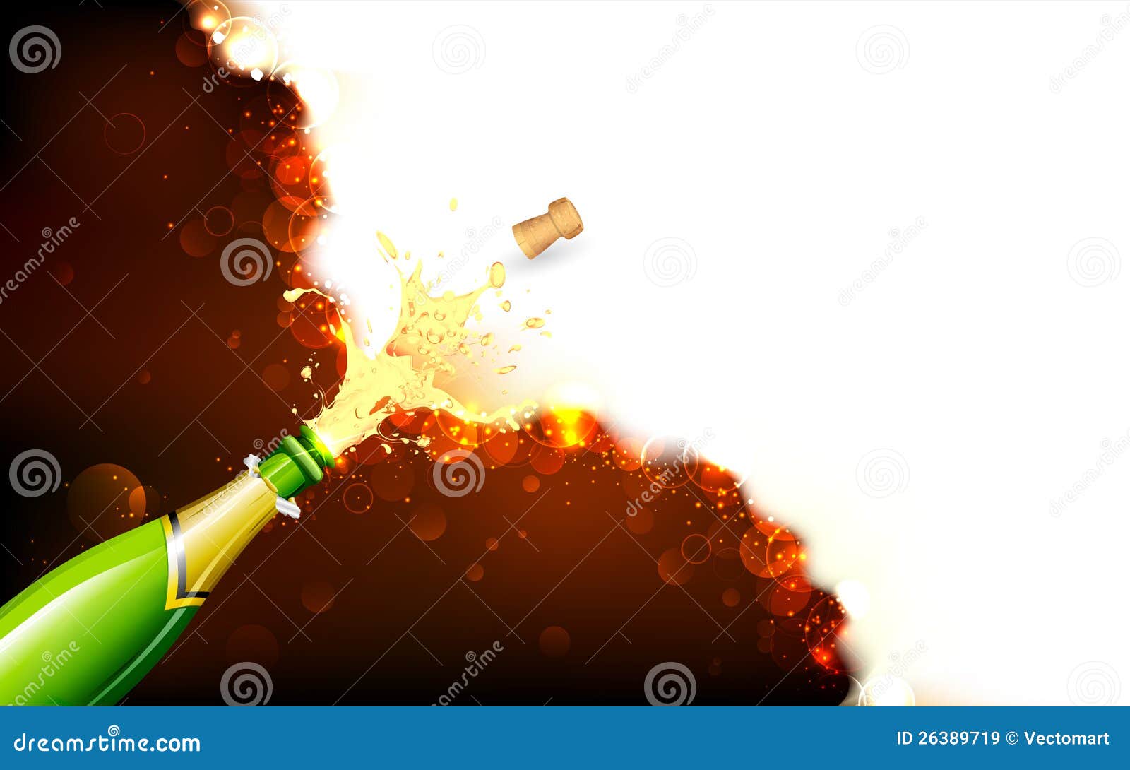 Explosion of Champagne Bottle Stock Vector - Illustration of bubbly ...