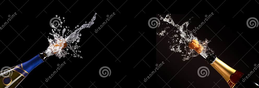 Explosion of Champagne Bottle Cork Stock Photo - Image of beverage ...