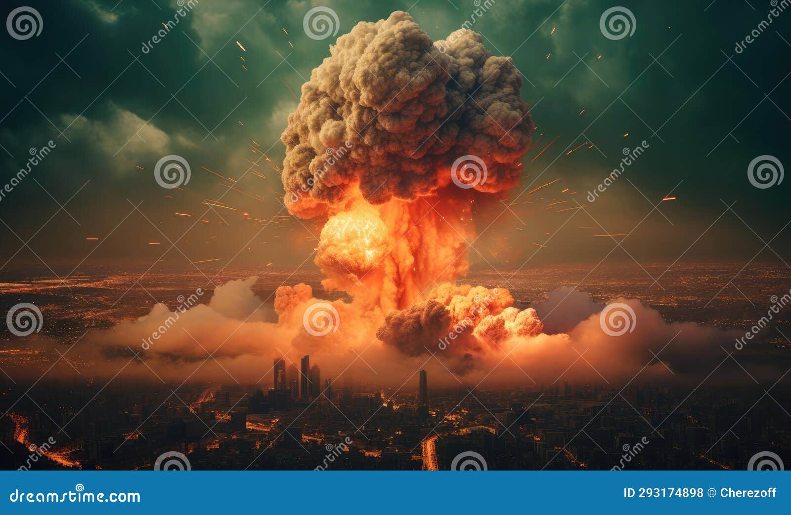 Explosion in the City at Night Stock Photo - Image of technology ...