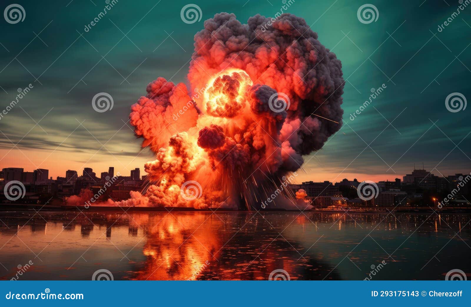 Explosion in the City at Night Stock Illustration - Illustration of ...
