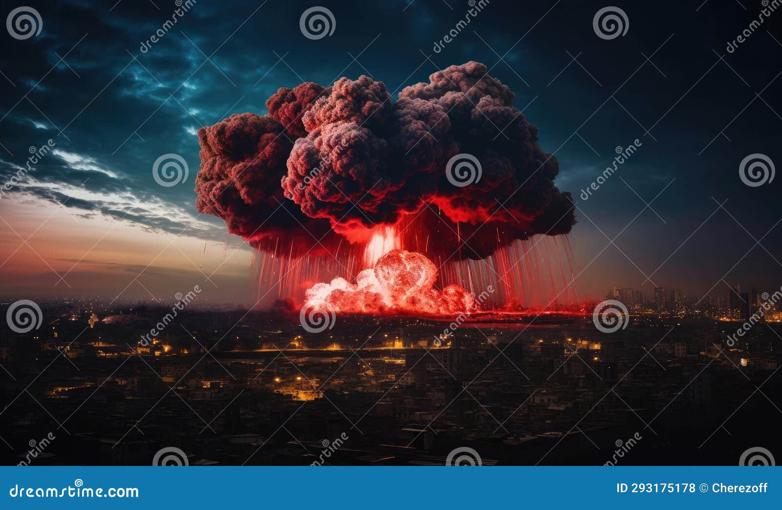 Explosion in the City at Night Stock Illustration - Illustration of ...