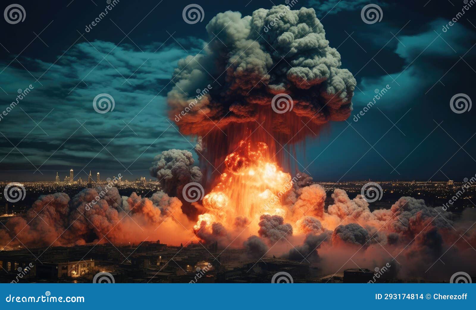 Explosion in the City at Night Stock Photo - Image of colorful ...