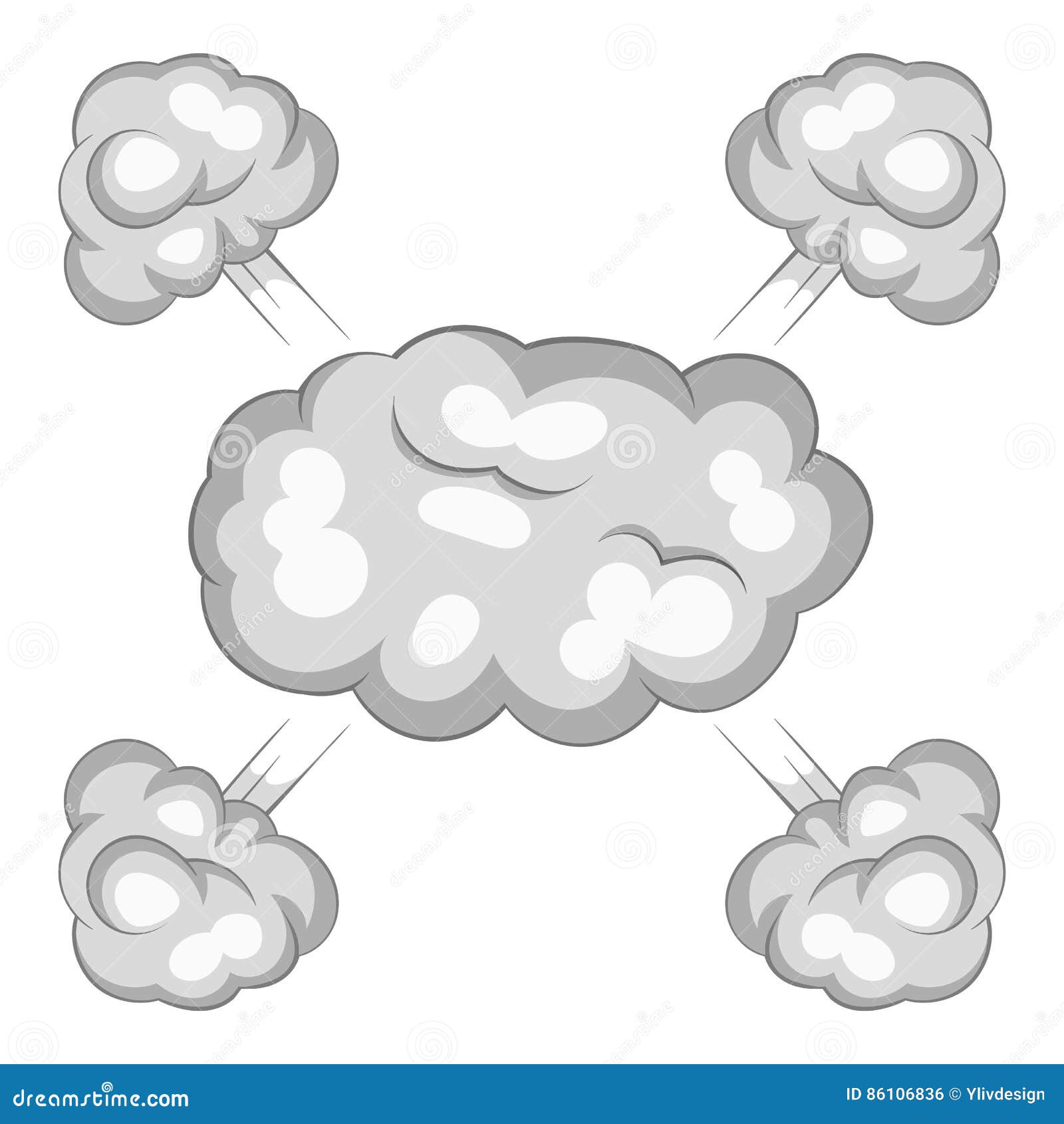 Explosion Cloud Icon, Cartoon Style Stock Vector - Illustration of icon ...