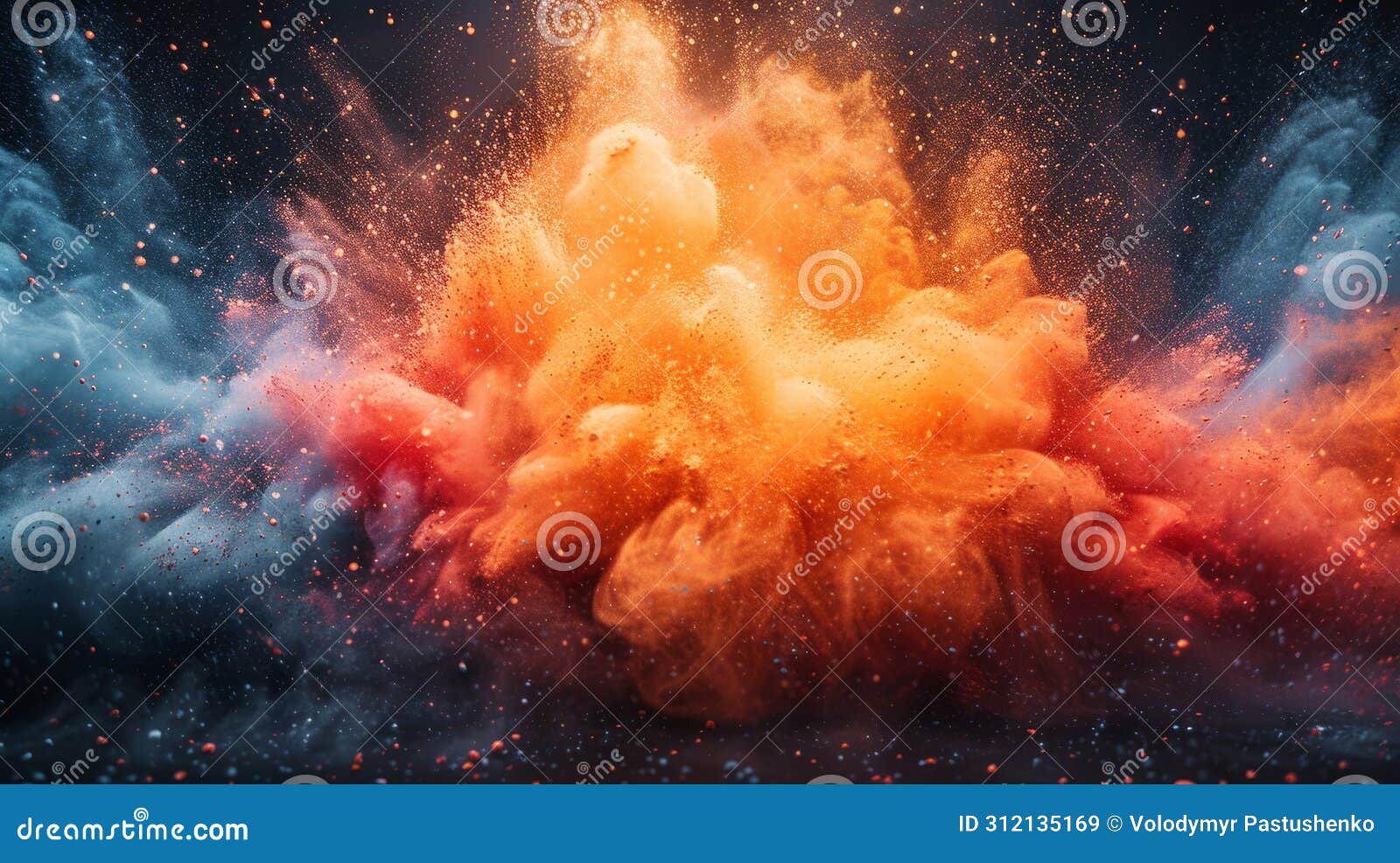 Explosion of Cloud of Powder Stock Image - Image of generated, color ...
