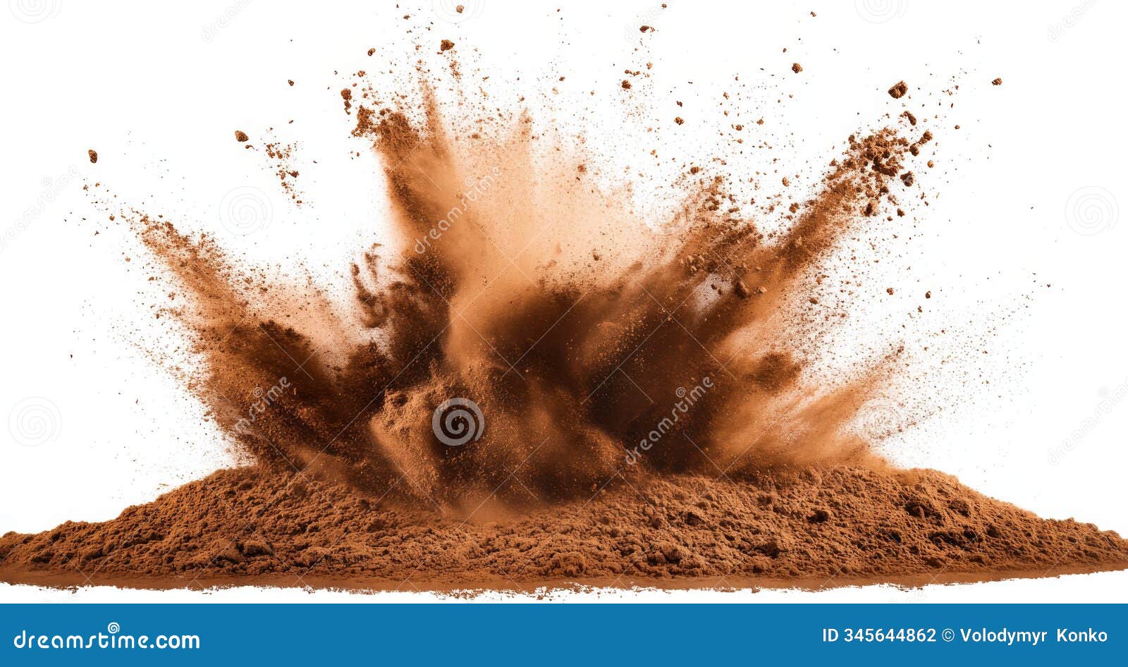 Explosion of Cocoa Powder on Transparent Background, Dynamic Movement ...