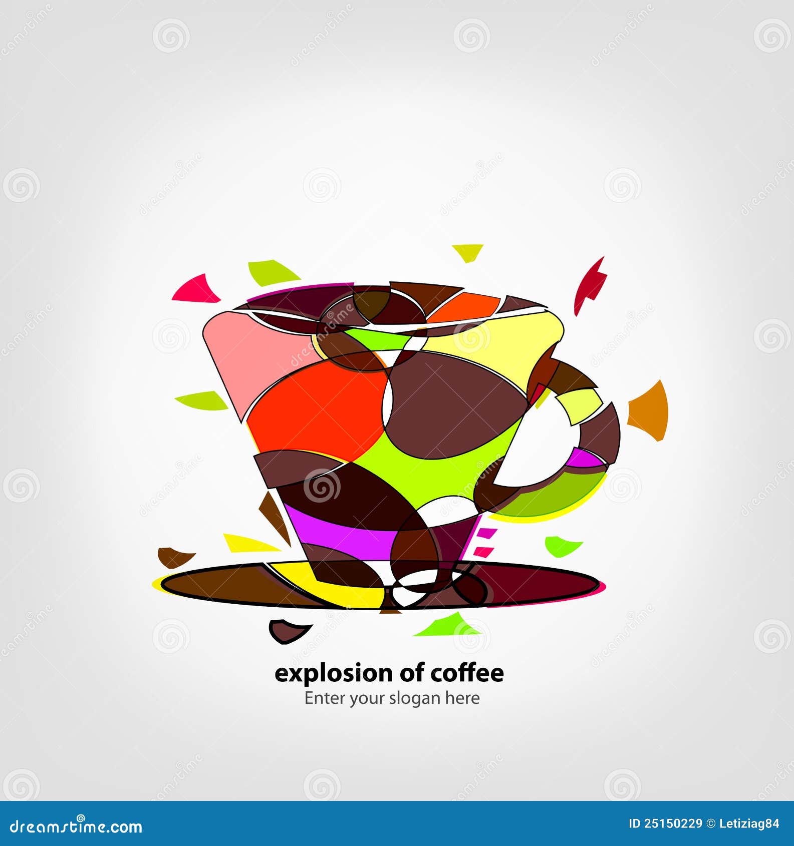 Explosion of coffee stock vector. Illustration of break - 25150229