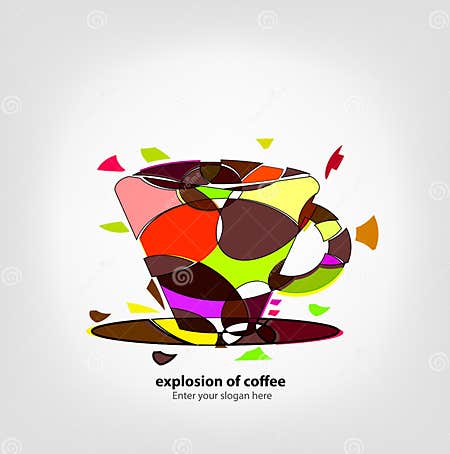 Explosion of coffee stock vector. Illustration of break - 25150229