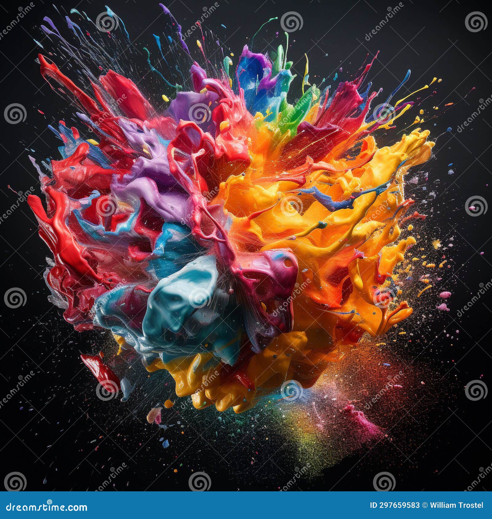 Explosion of Color. Abstract Art. Paint Stock Illustration ...