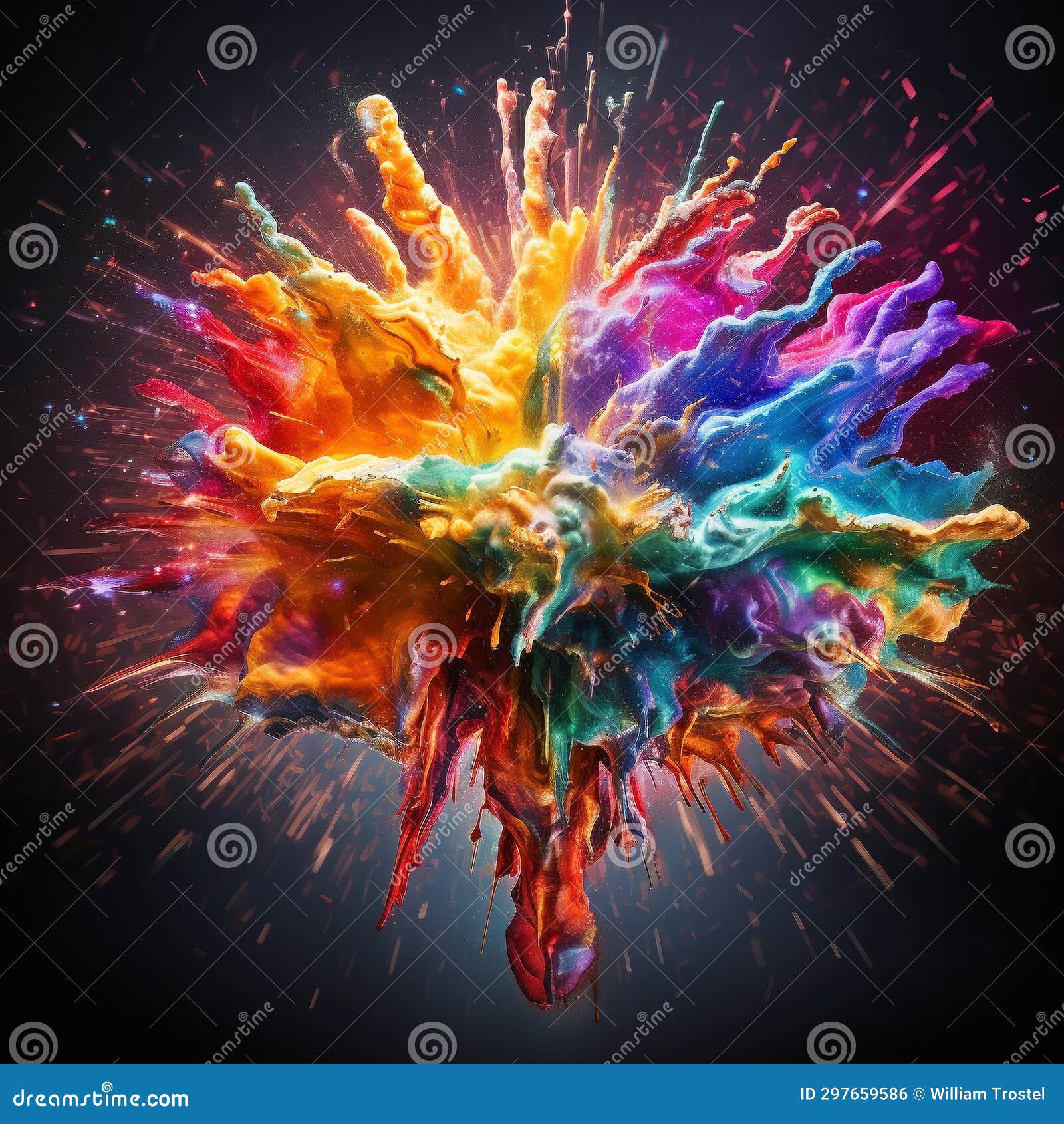 Explosion of Color. Abstract Art. Paint Stock Illustration ...
