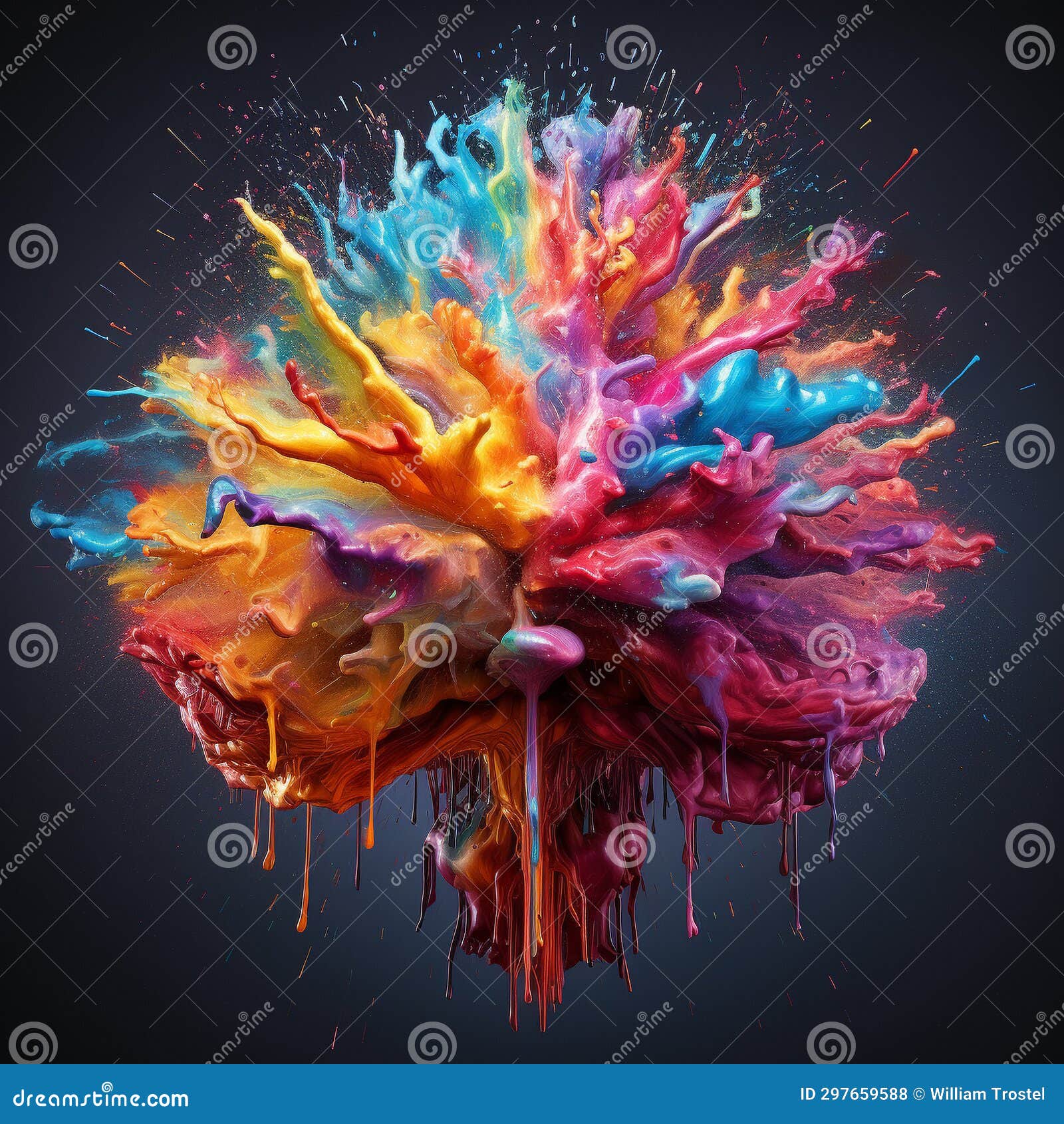 Explosion of Color. Abstract Art. Paint Stock Illustration ...