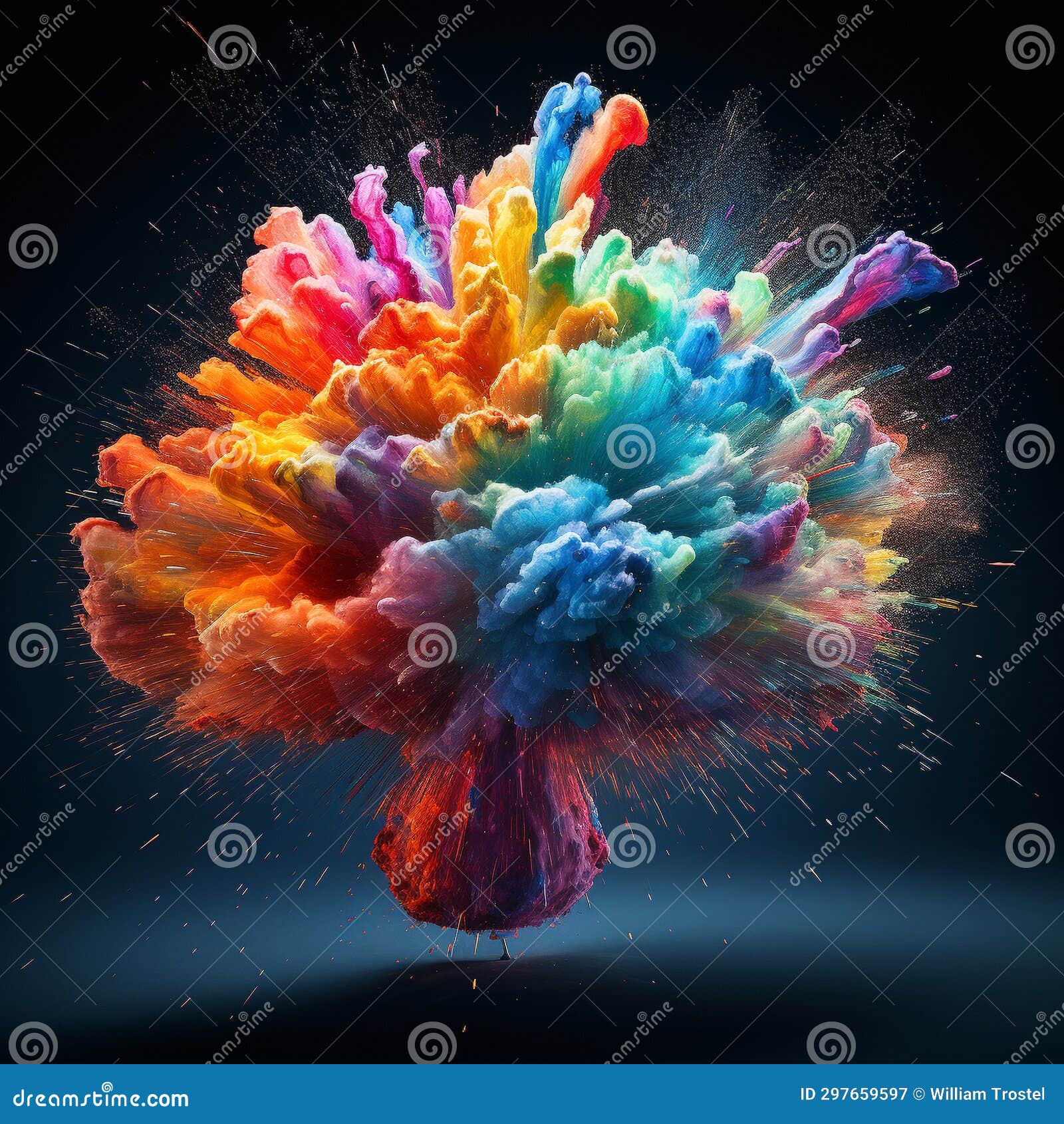Explosion of Color. Abstract Art. Paint Stock Illustration ...