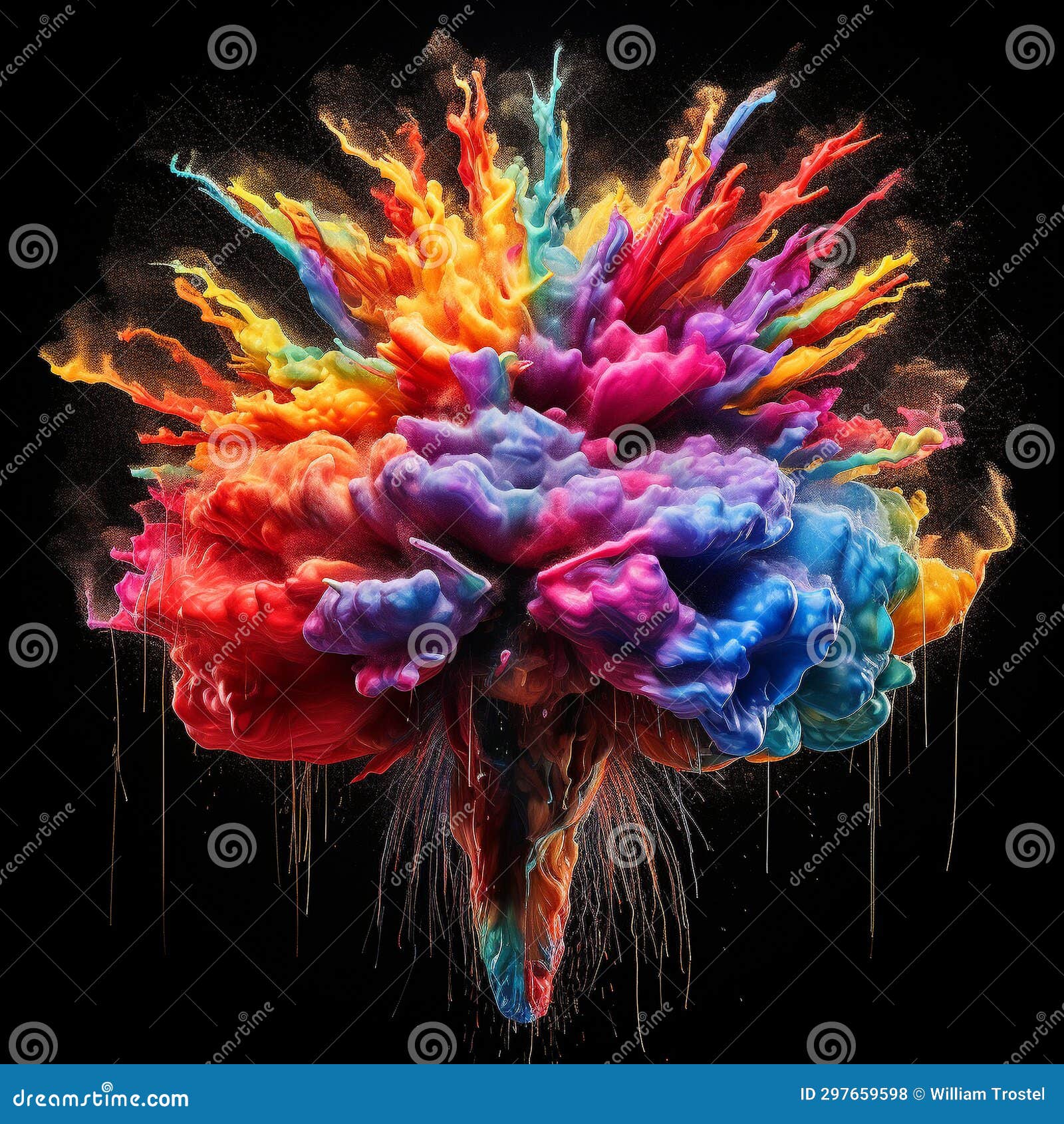 Explosion of Color. Abstract Art. Paint Stock Illustration ...