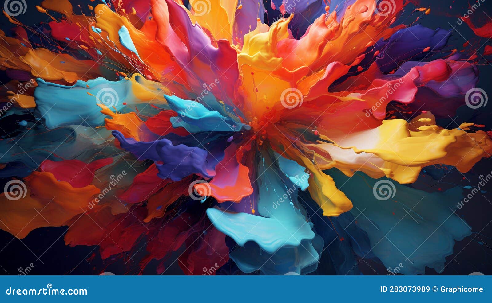 Explosion of Color As If a Paint Can Had Exploded Stock Illustration ...