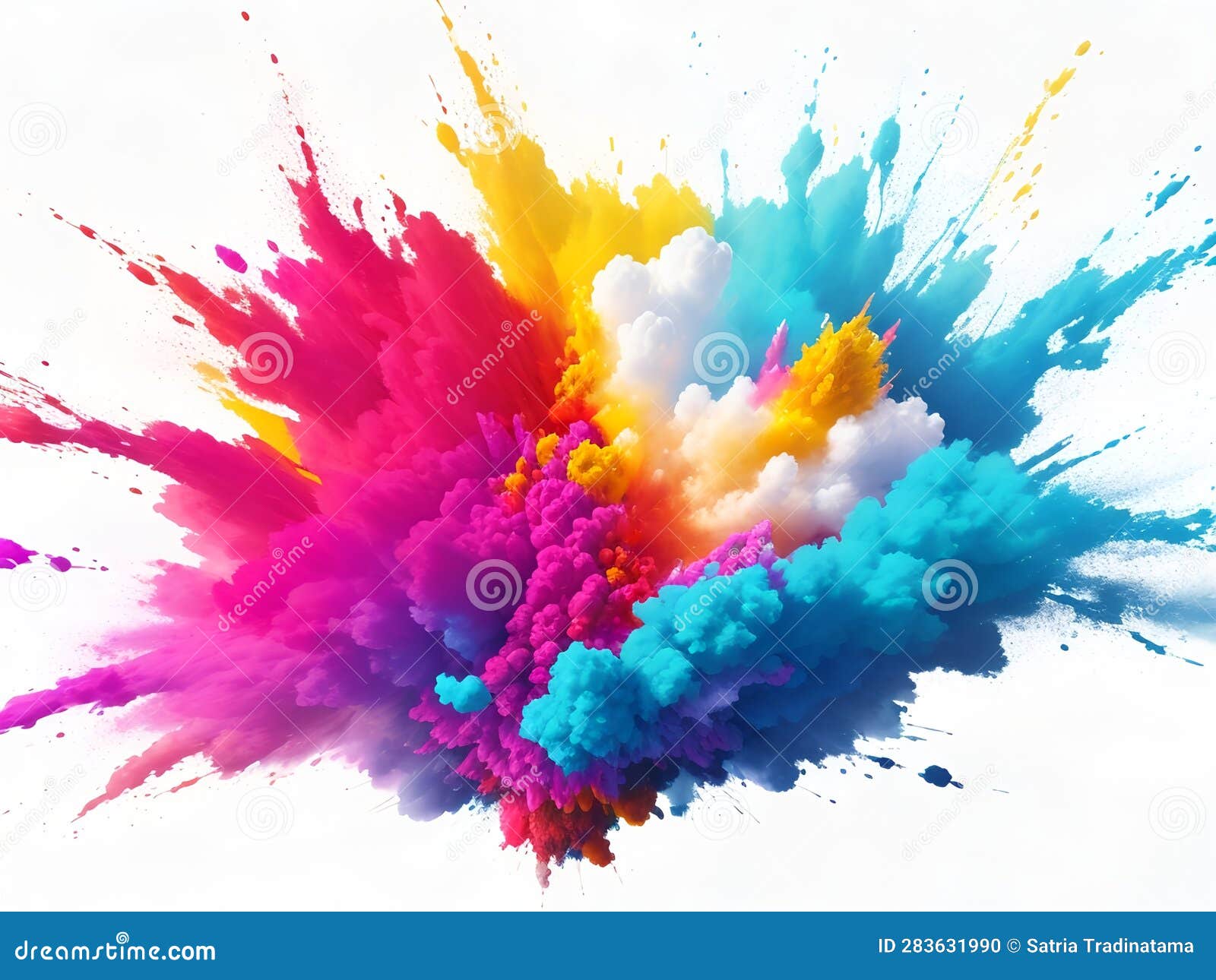 Explosion of Color in Cloud Shape Stock Illustration - Illustration of ...