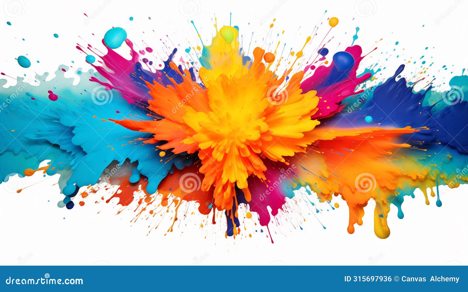 Explosion of Color: Dynamic Paint Splatter Stock Photo - Image of ...