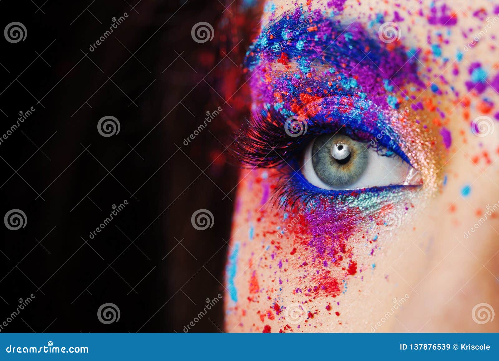Explosion of Color, Multi-colored Shadows Scattered on the Eyelids ...