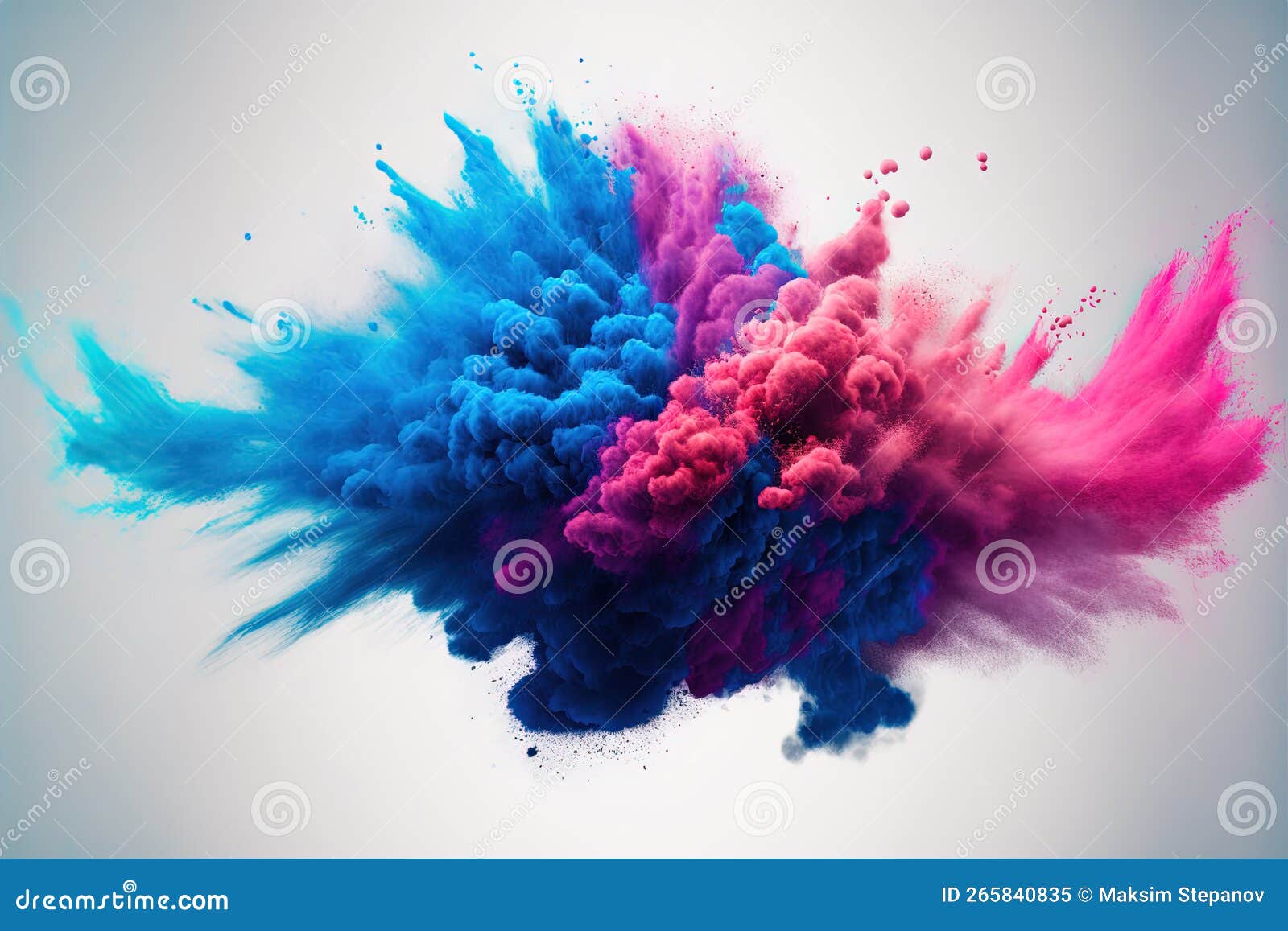 Explosion of Colored Paint Powder on Gray Background. Generative AI ...