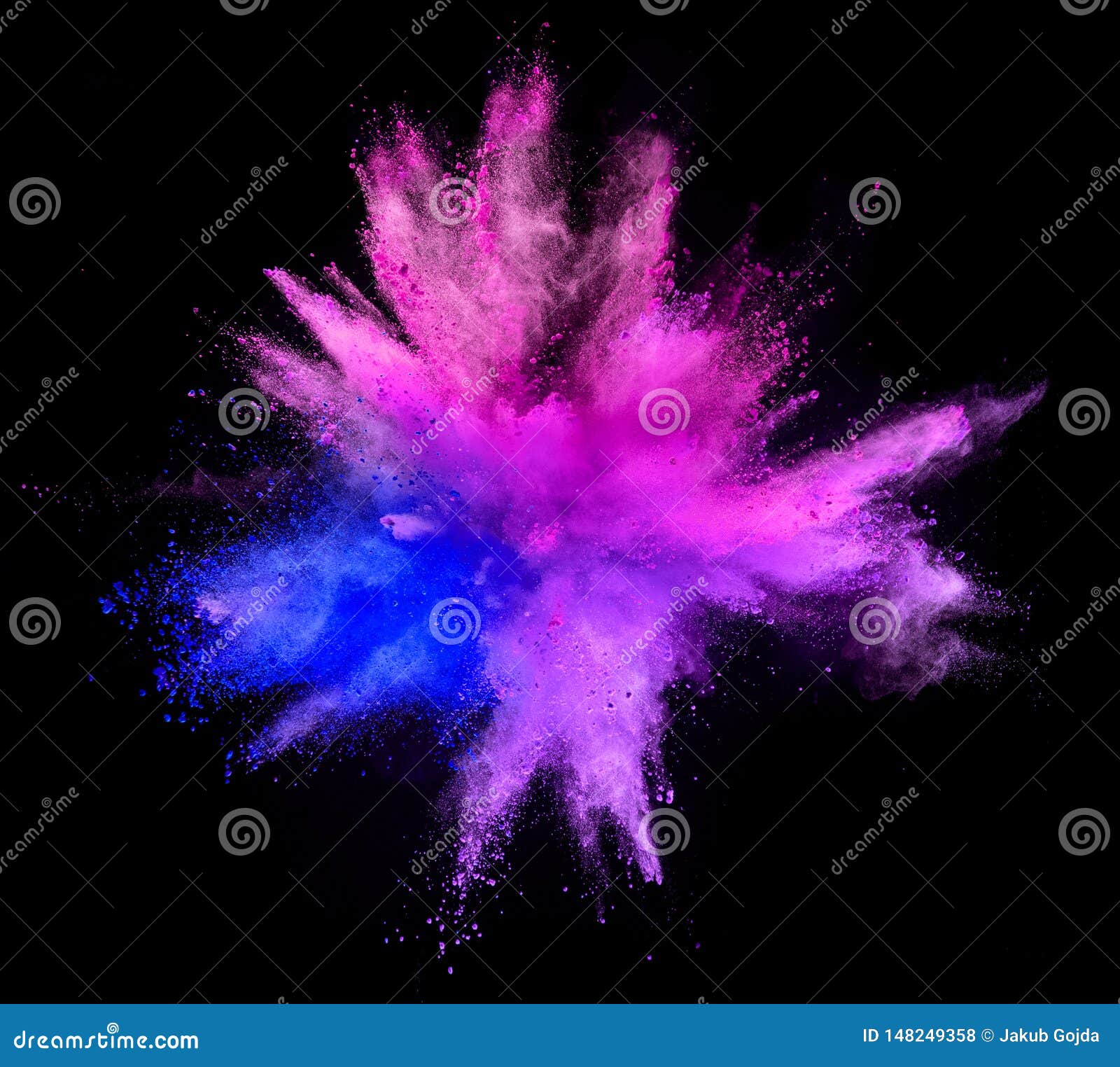 Explosion of Colored Powder on Black Background Stock Photo - Image of ...