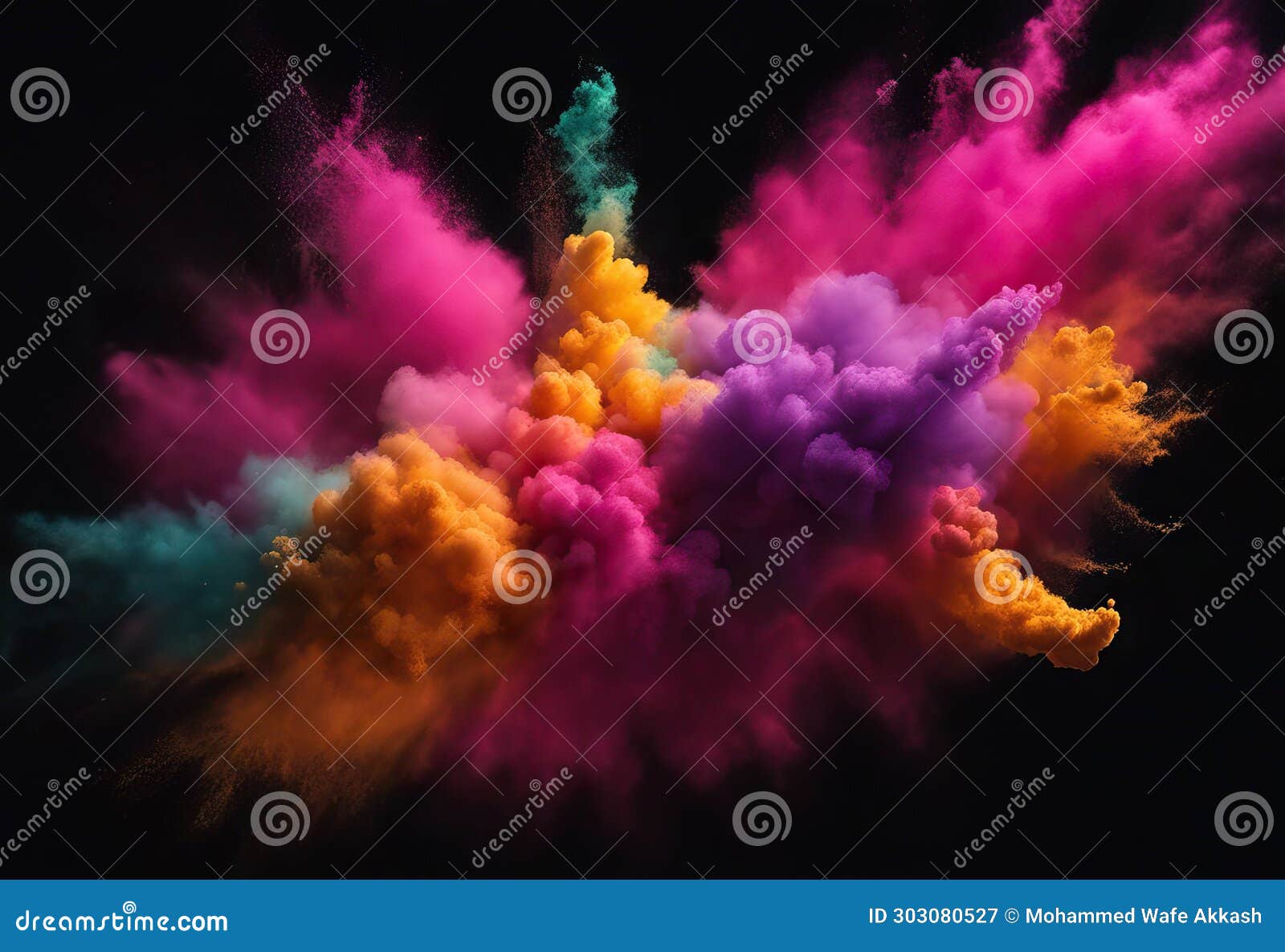 Explosion of Colored Powder on Black Background Stock PhotoExploding ...
