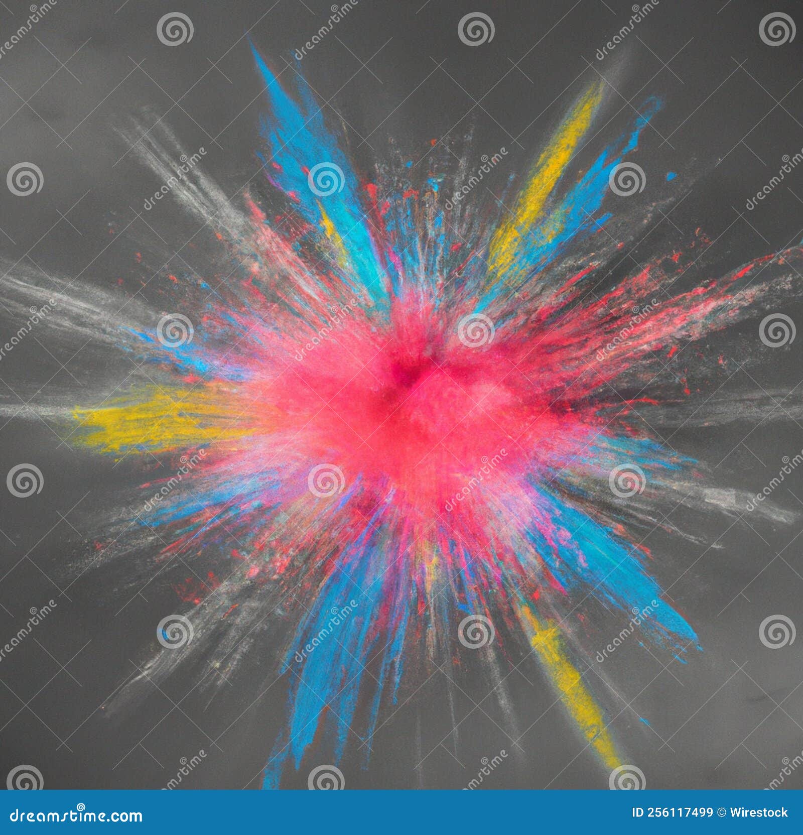 Explosion of Colored Powder on a Grey Background Stock Image - Image of ...
