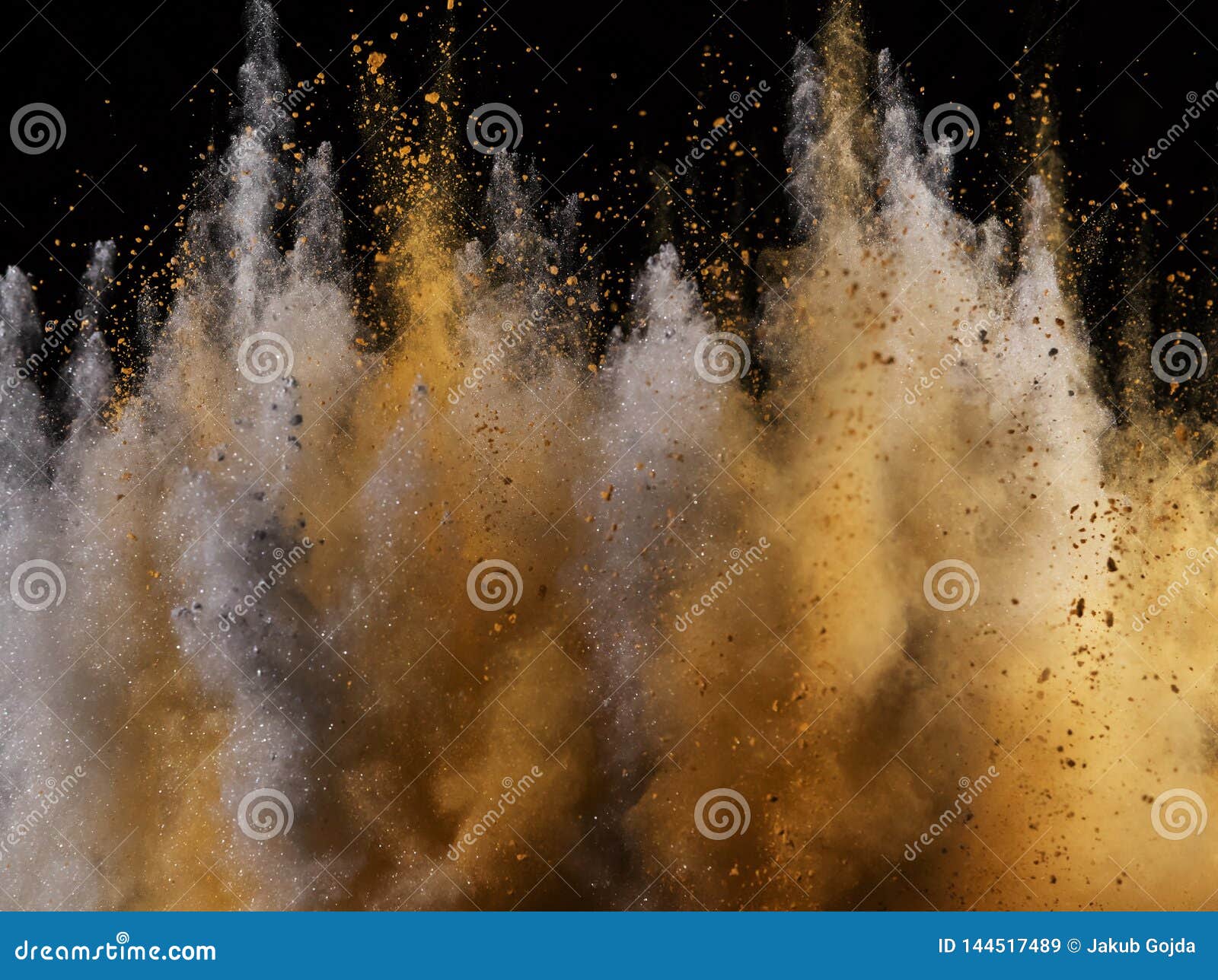 Explosion of Colored Powder Isolated on Black Stock Image - Image of ...