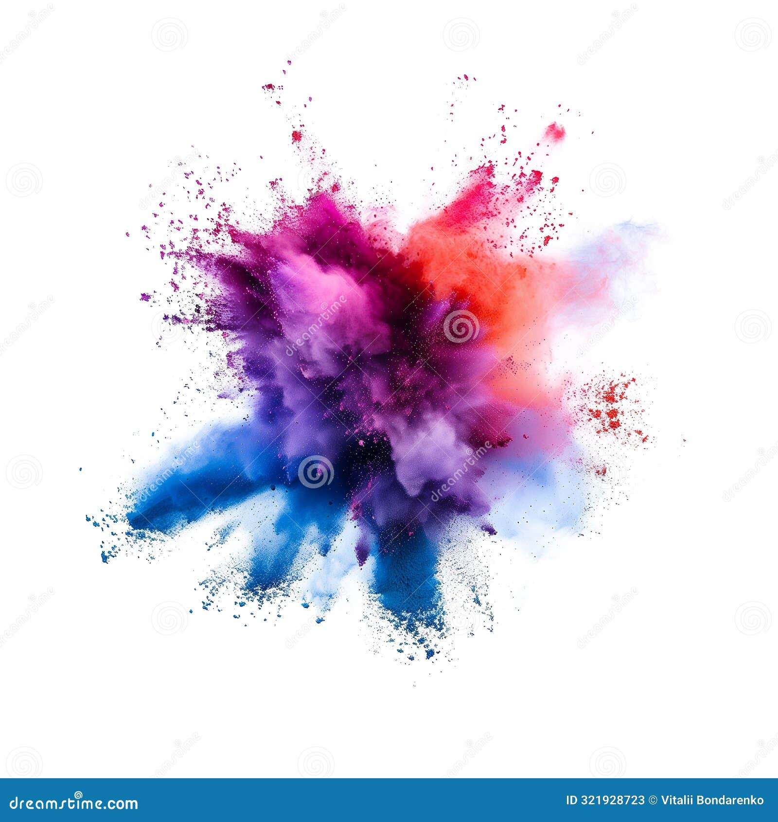 Explosion of Colored Powder Isolated on Transparent Background. 3d ...