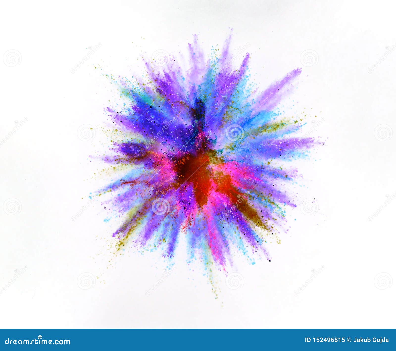 Explosion of Colored Powder Isolated on White Stock Image - Image of ...