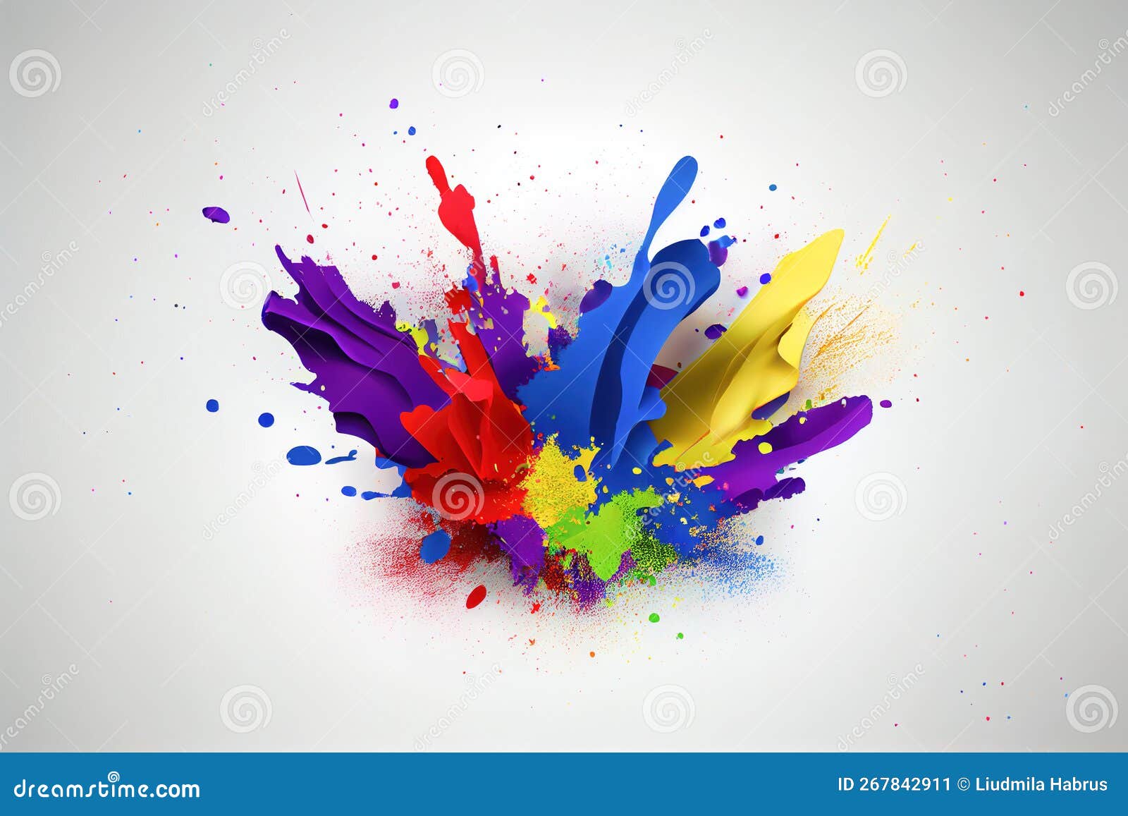 Explosion of Colored Powder, Isolated on White Background. Generative ...