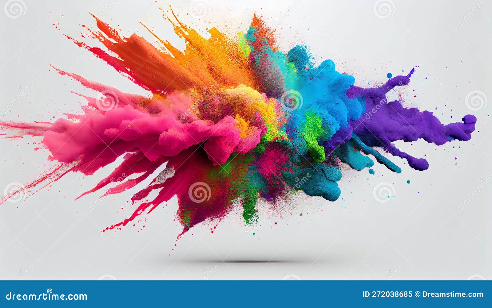 Explosion of Colored Powder Mixed. Generative Ai Stock Illustration ...