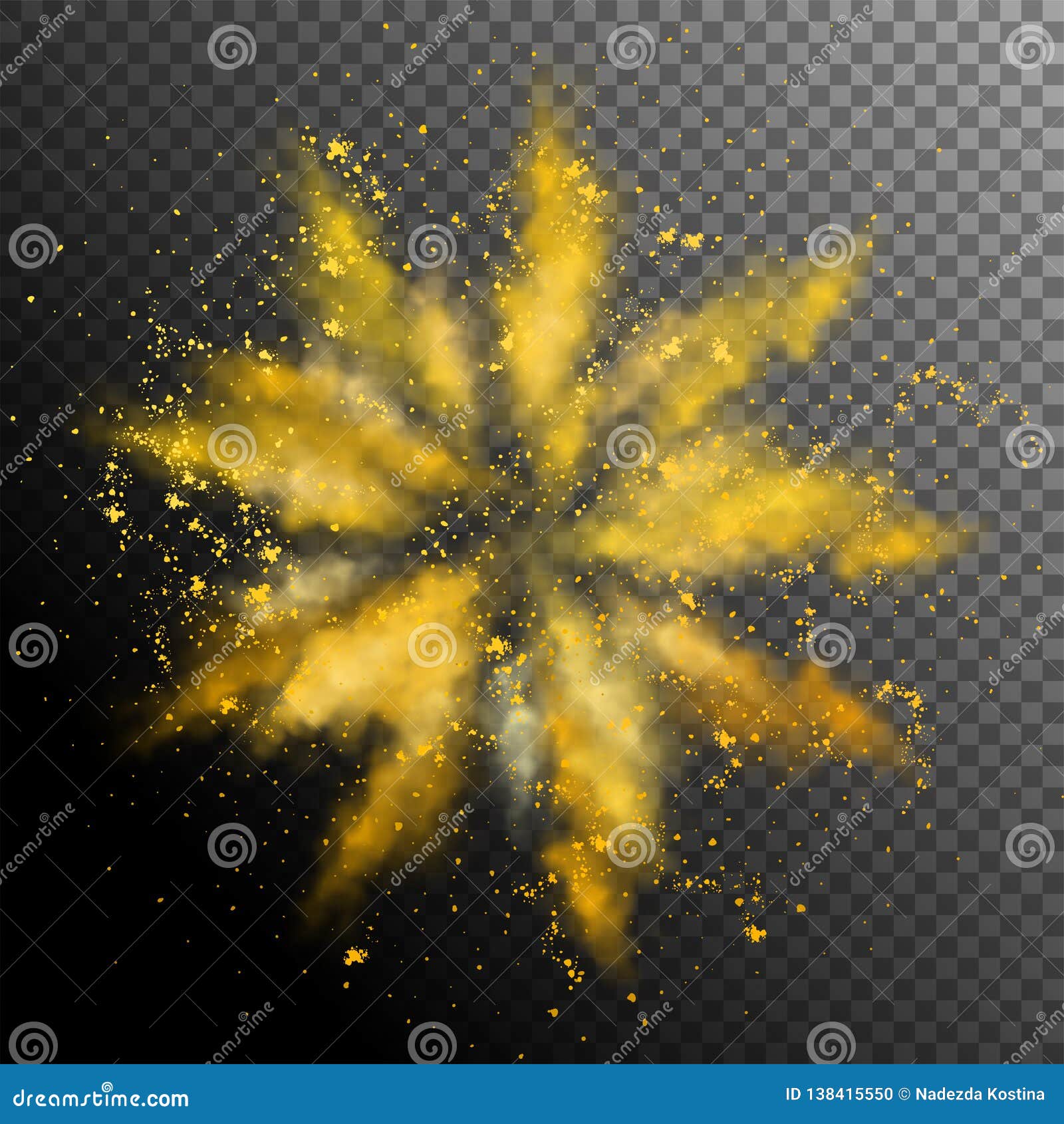 Colored Powder Explosion. Explosive Splash Red, Yellow, Green Color ...