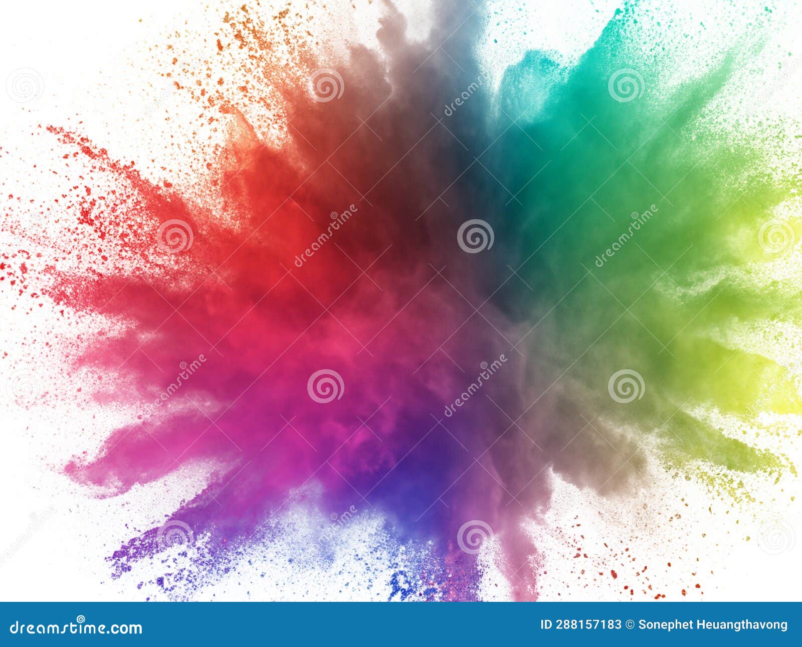 Explosion of Colored Powder on White Background Stock Image - Image of ...