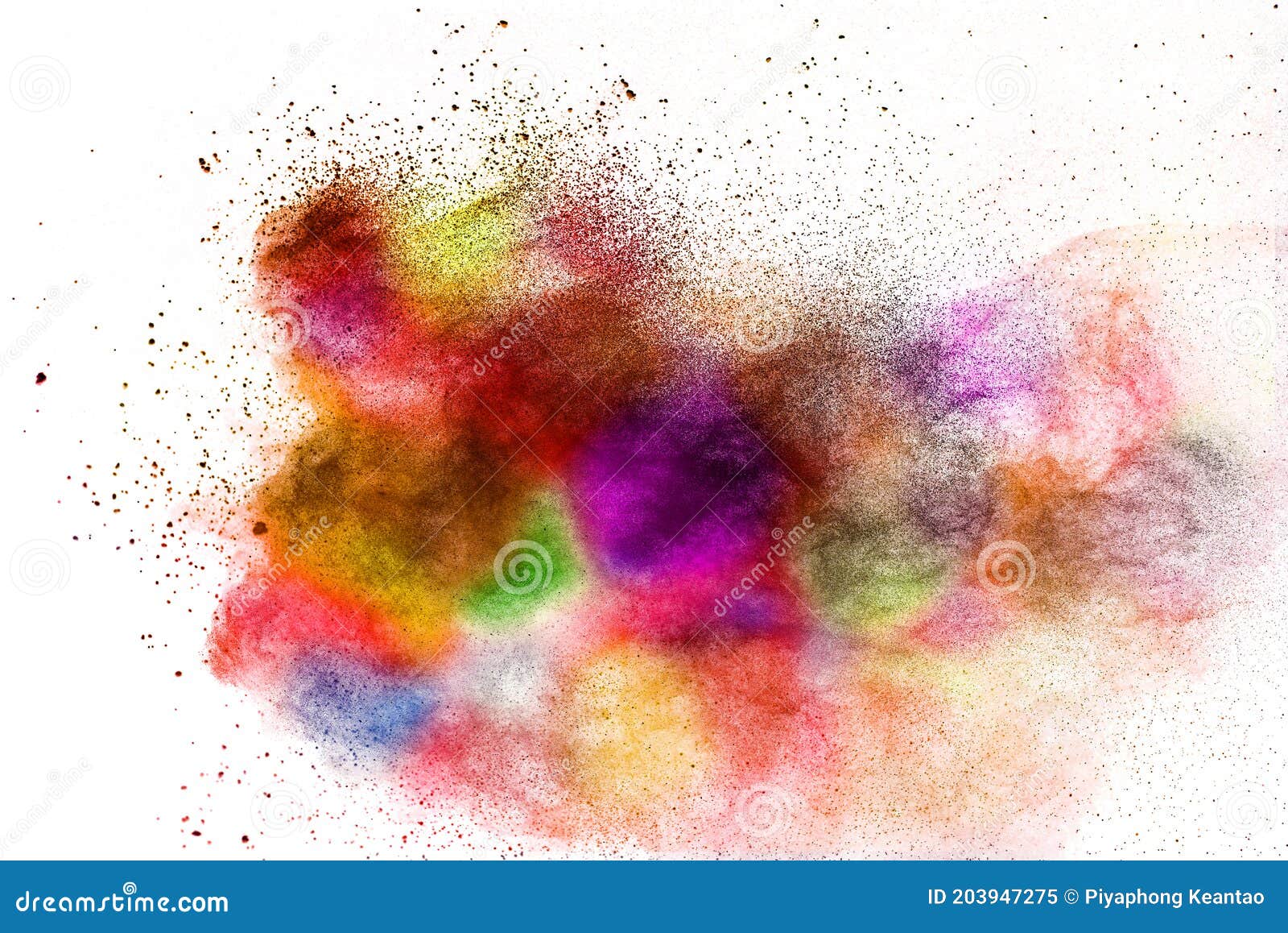 Explosion of Colored Powder on White Background Stock Image - Image of ...