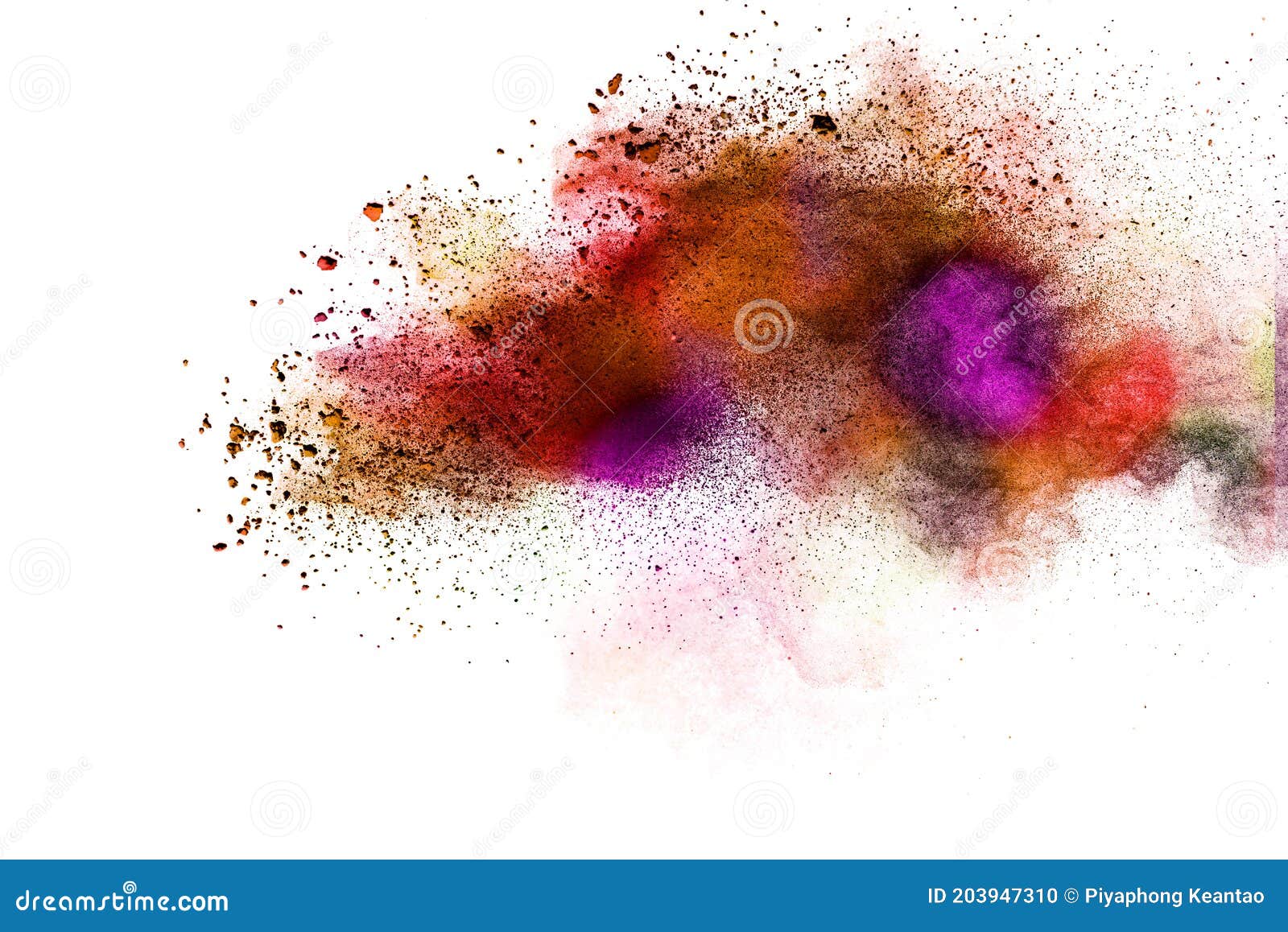 Explosion of Colored Powder on White Background Stock Photo - Image of ...