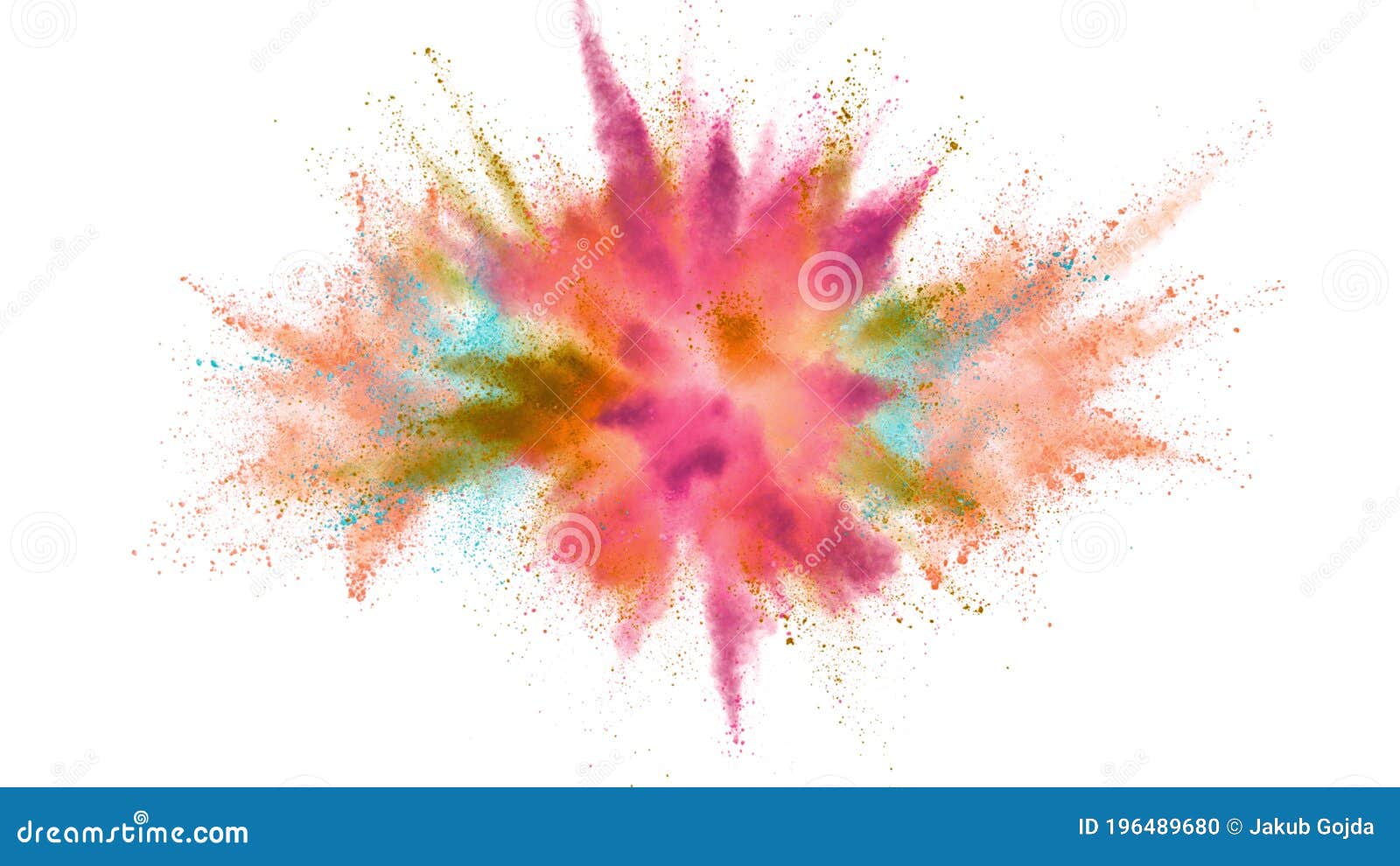 Explosion of Colored Powder on White Background Stock Photo - Image of ...