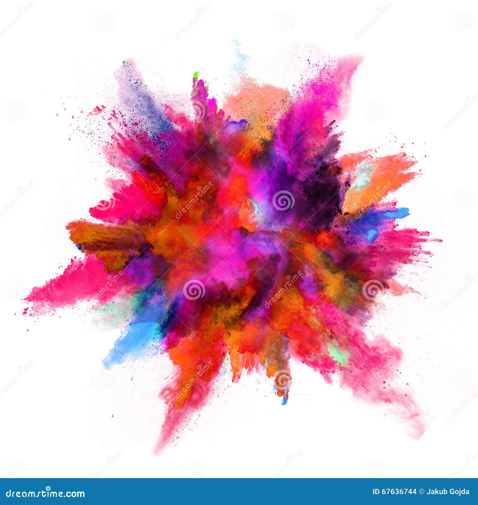 Explosion of Colored Powder on White Background Stock Illustration ...