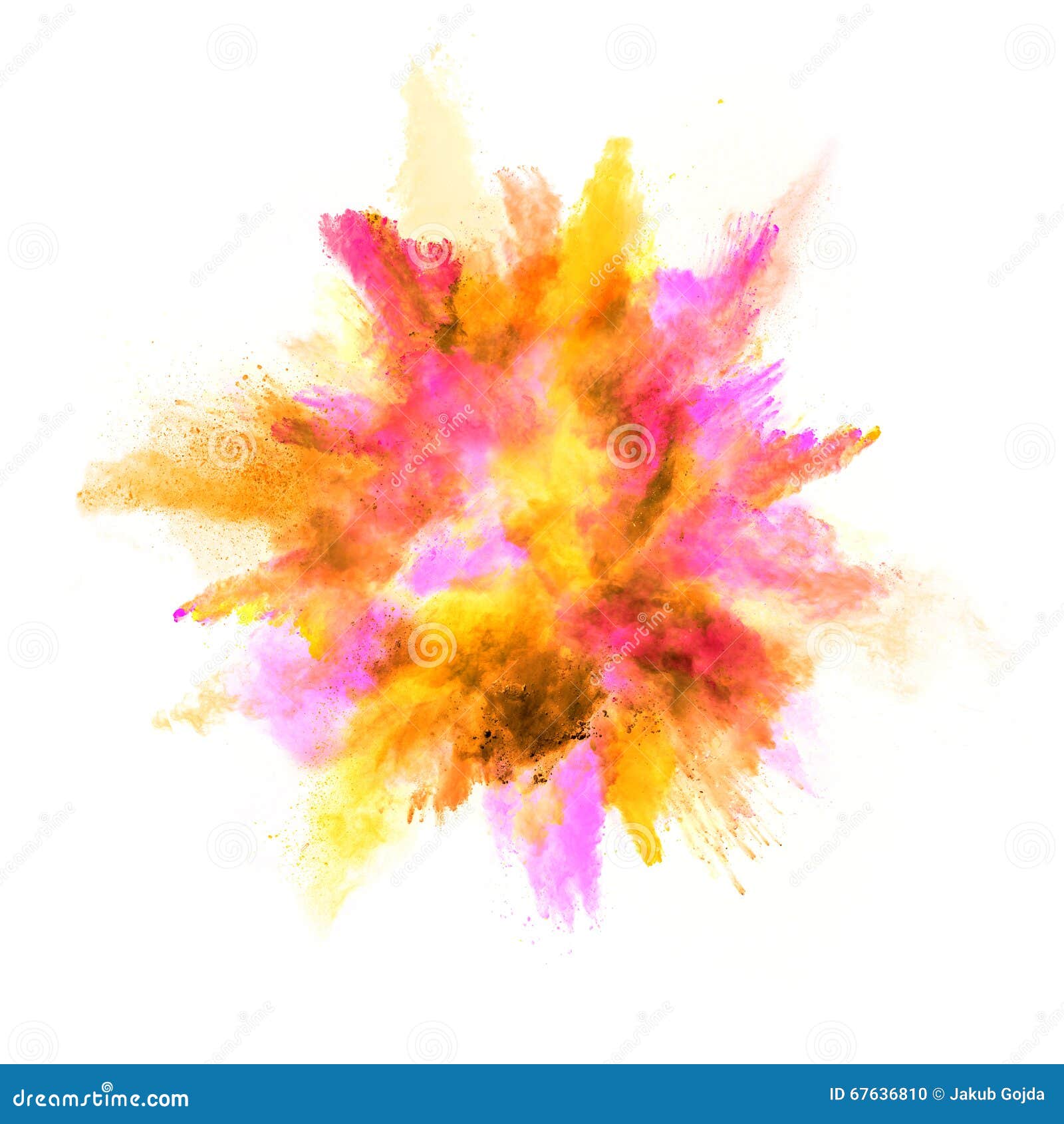 Explosion of Colored Powder on White Background Stock Illustration ...