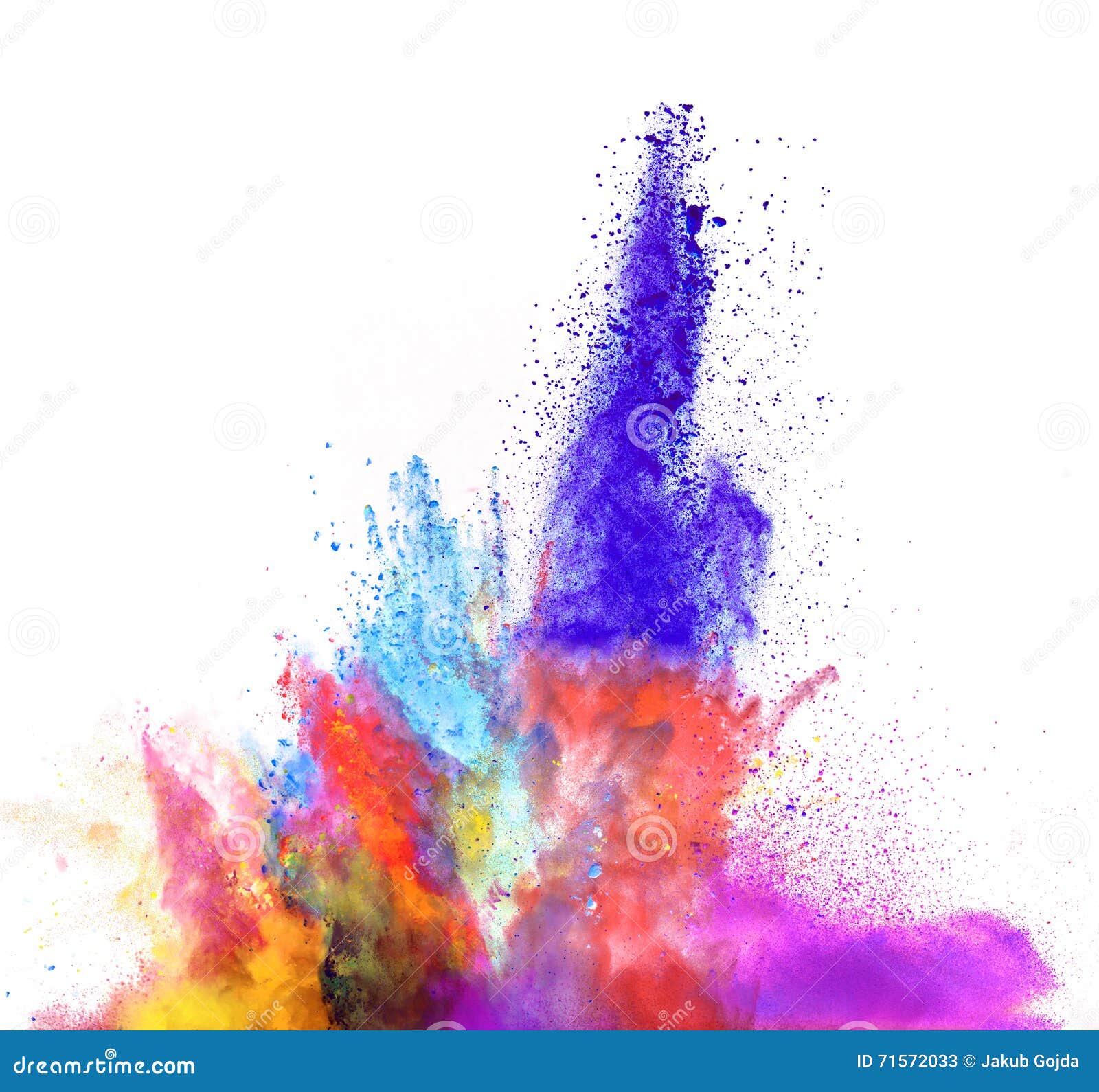 Explosion Of Colored Powder On White Background Stock Image - Image of ...