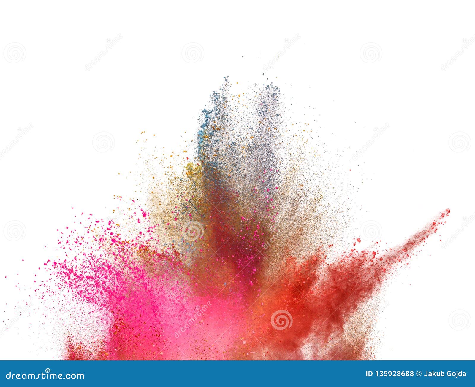 Explosion of Colored Powder on White Background Stock Photo - Image of ...