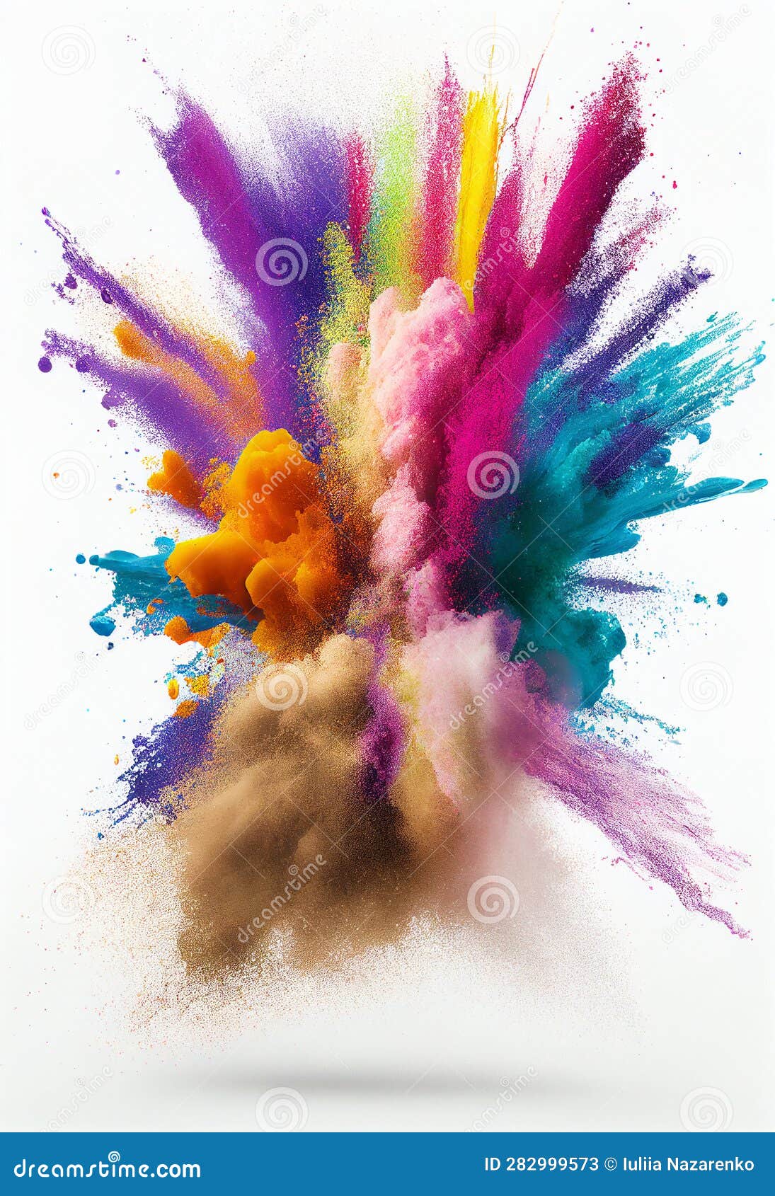Explosion of Colored Powders on White Background. AI Generated Stock ...