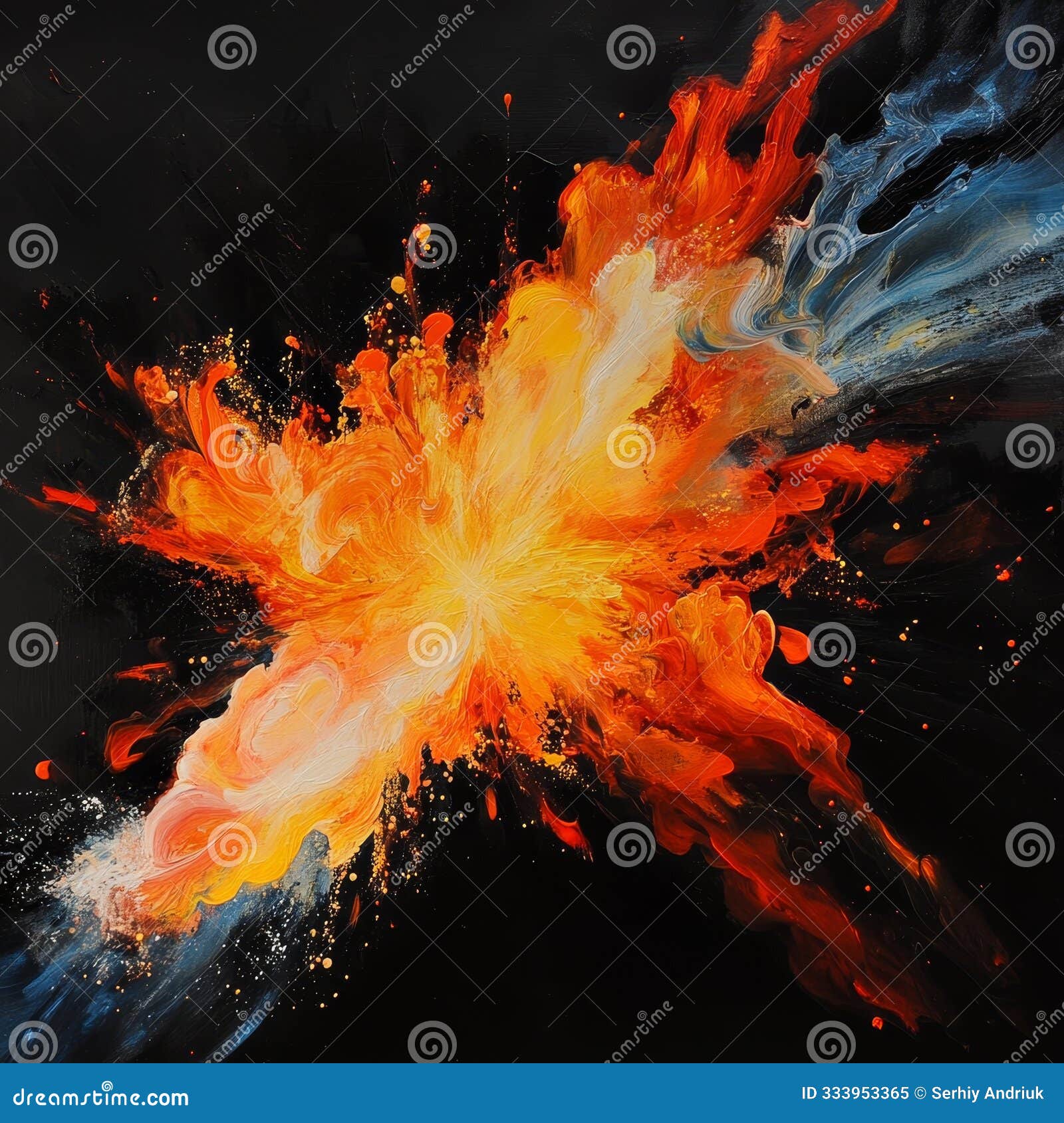 Explosion of Colored Smoke on a Black Background. 3d Rendering Stock ...
