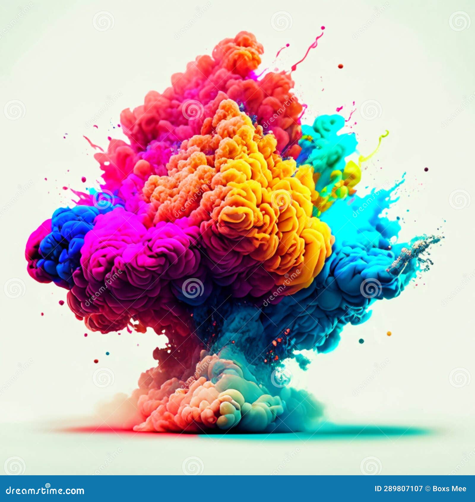 Explosion of Colored Smoke. 3d Rendering, 3d Illustration Stock ...