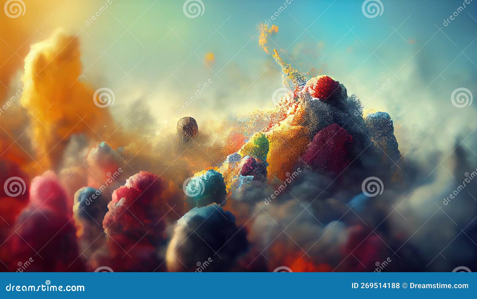 An Explosion of Colorful Multi-colored Powder. AI-generated Stock ...