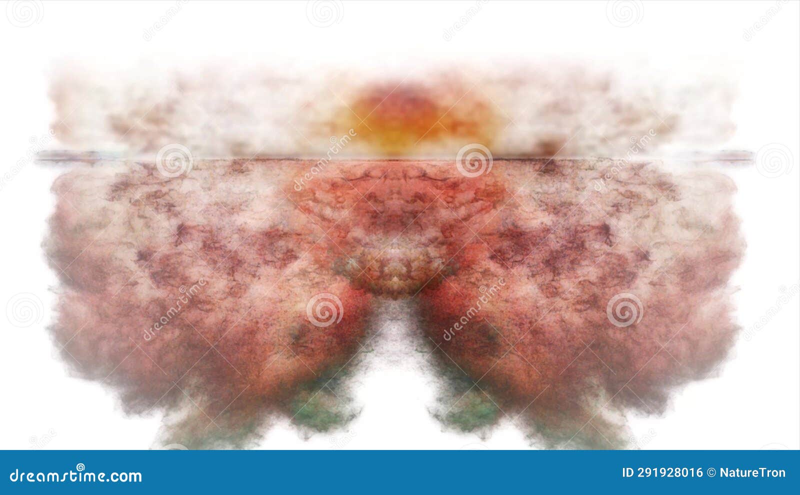 Explosion of Colorful Smoke, Mirror Effect, White Background ...
