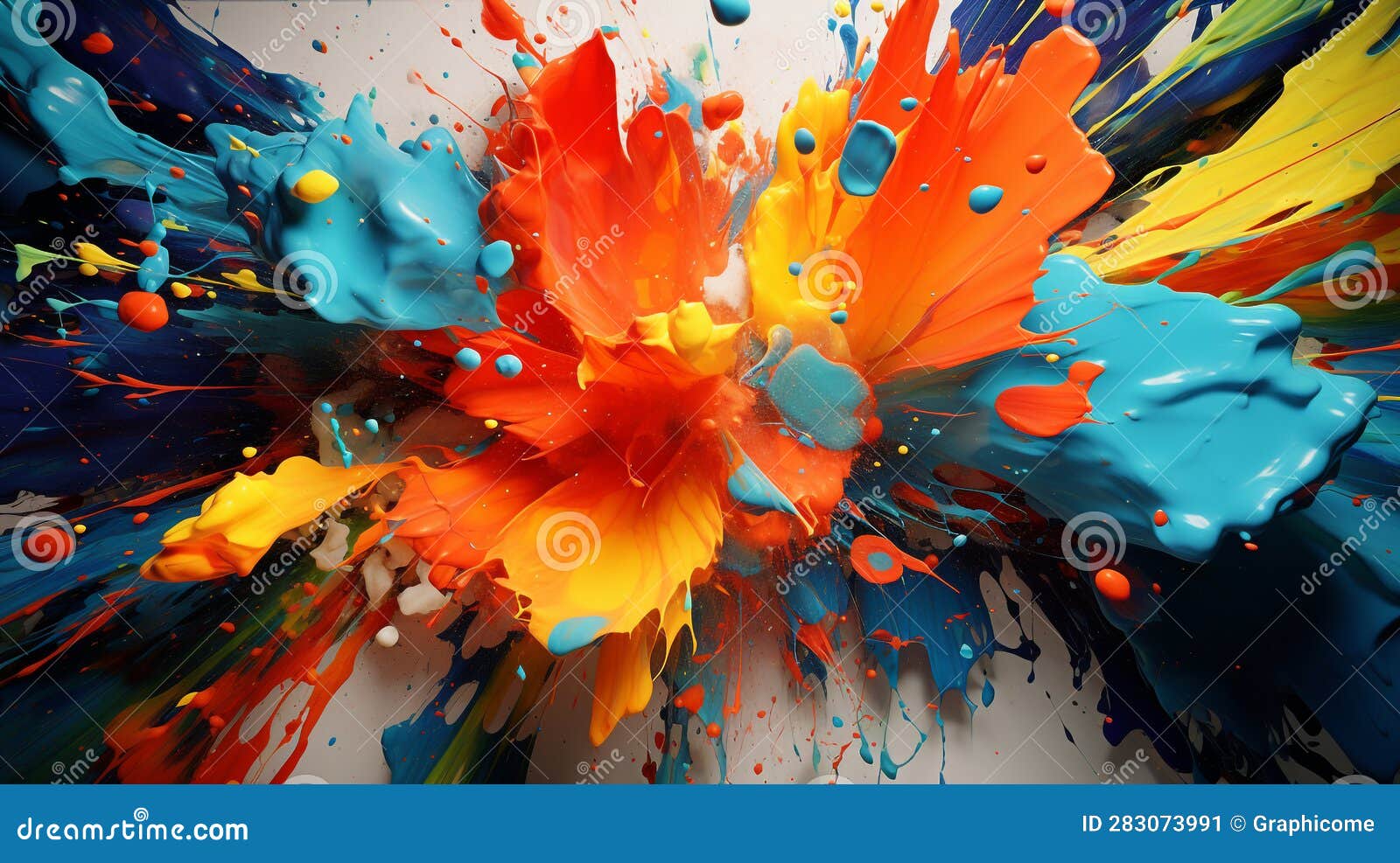 Explosion of Colors As If Paint Cans Had Exploded Stock Illustration ...