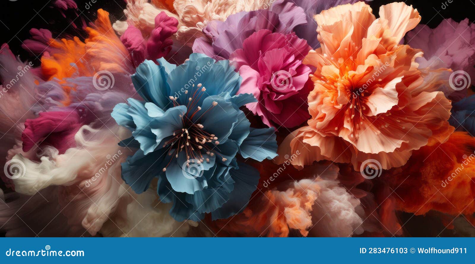 Explosion of Colors, Epic Flowers.. AI Generated Stock Illustration ...