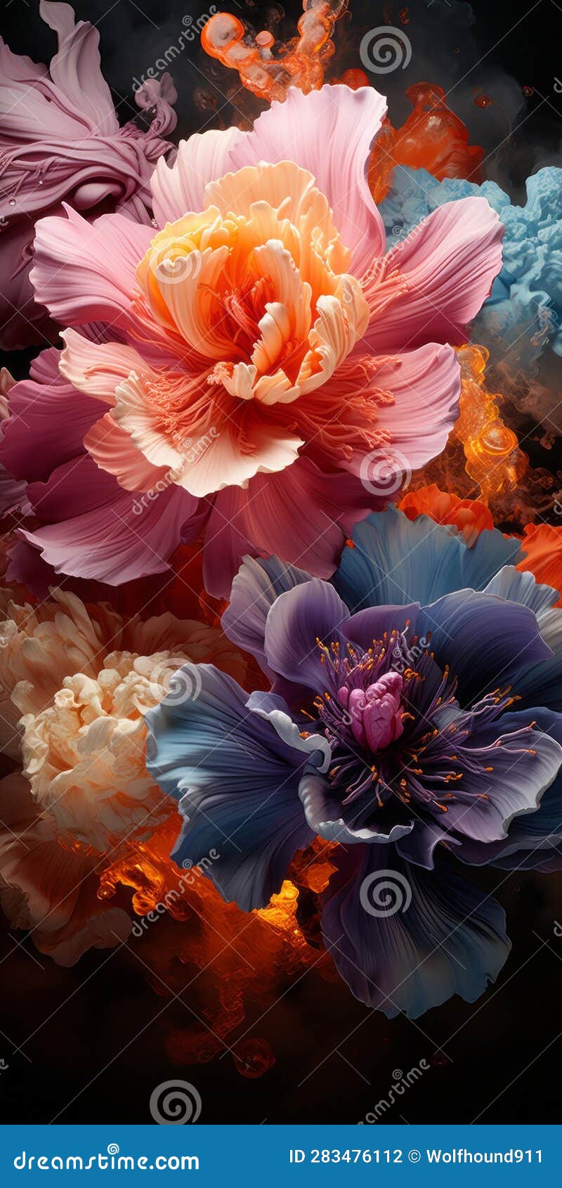 Explosion of Colors, Epic Flowers.. AI Generated Stock Illustration ...